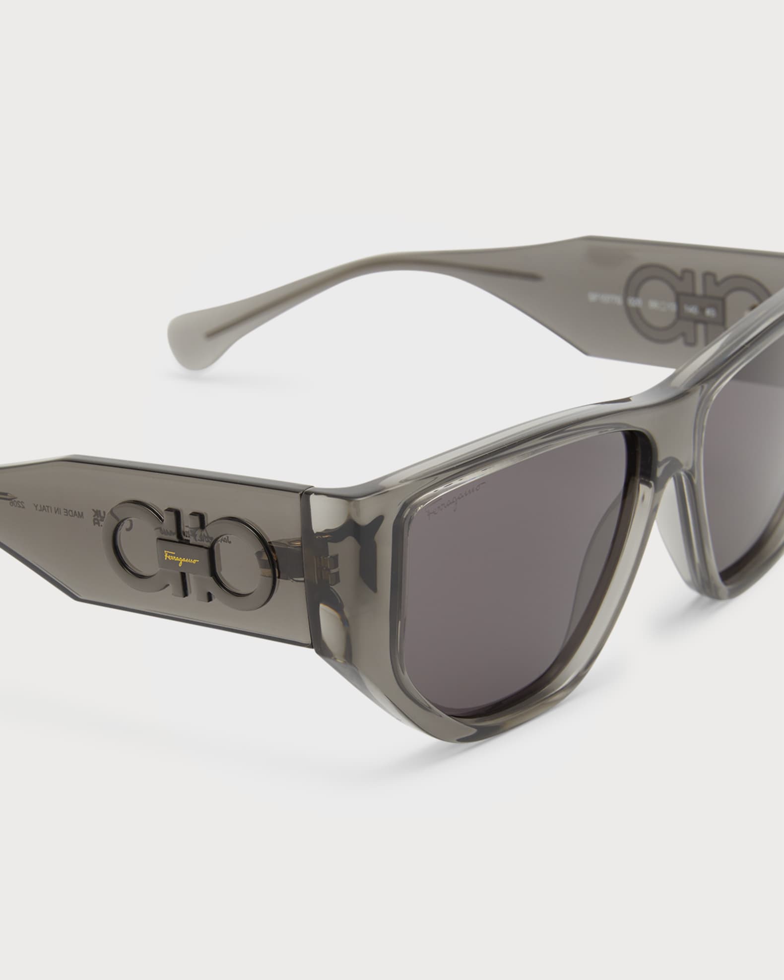 Ferragamo Monochrome Rectangle Plastic Sunglasses | Neiman Marcus