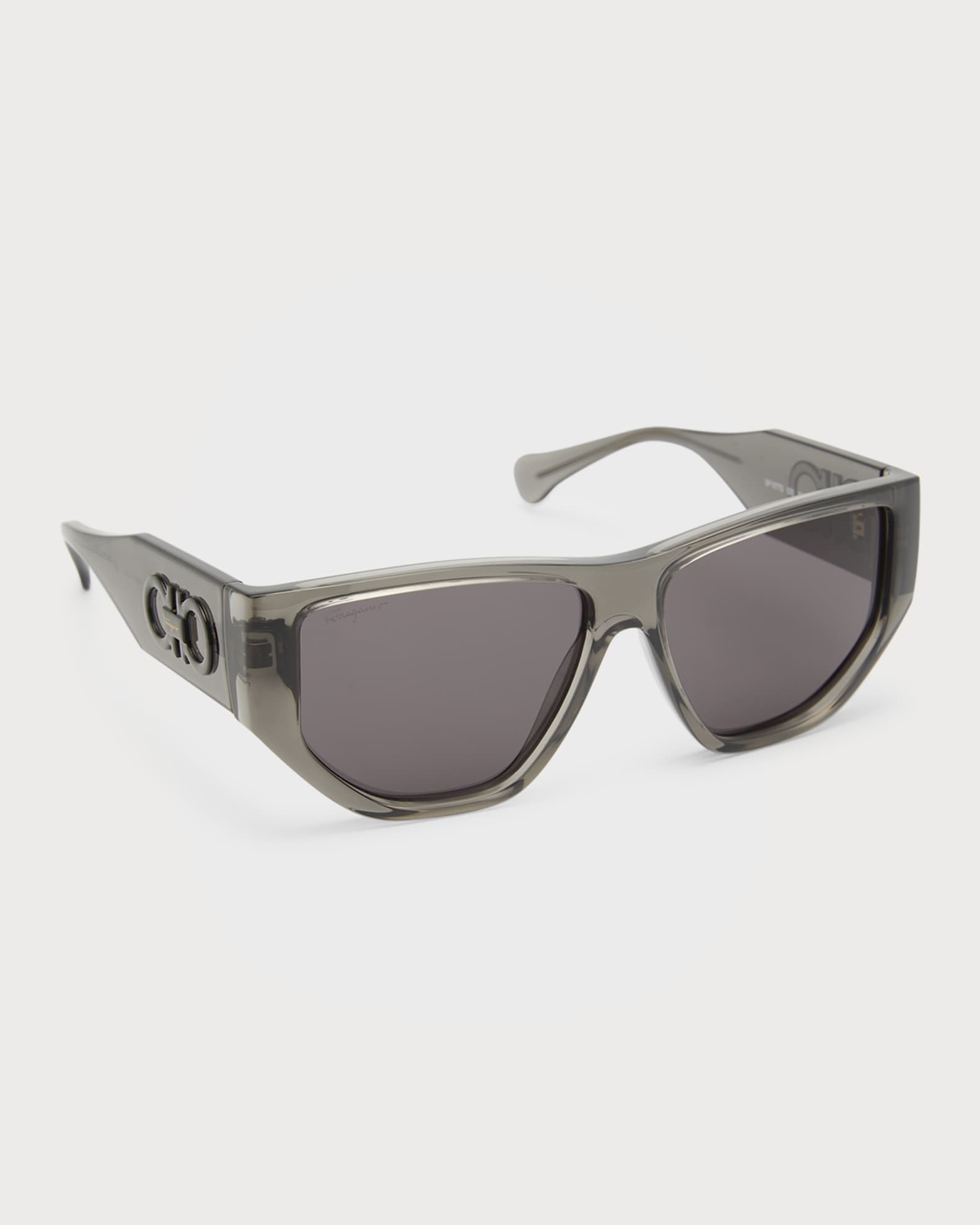 Ferragamo Monochrome Rectangle Plastic Sunglasses | Neiman Marcus