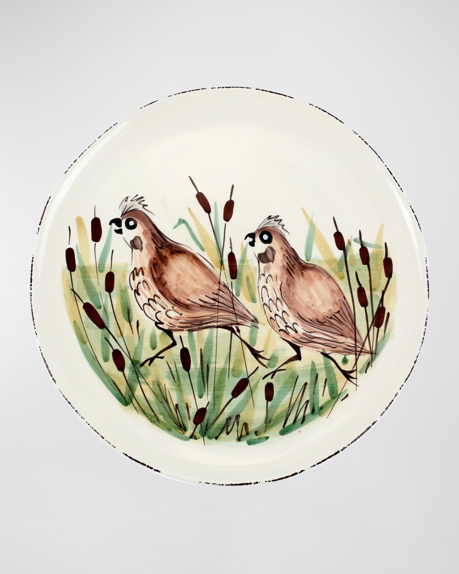 Vietri Wildlife Quail Round Platter | Neiman Marcus
