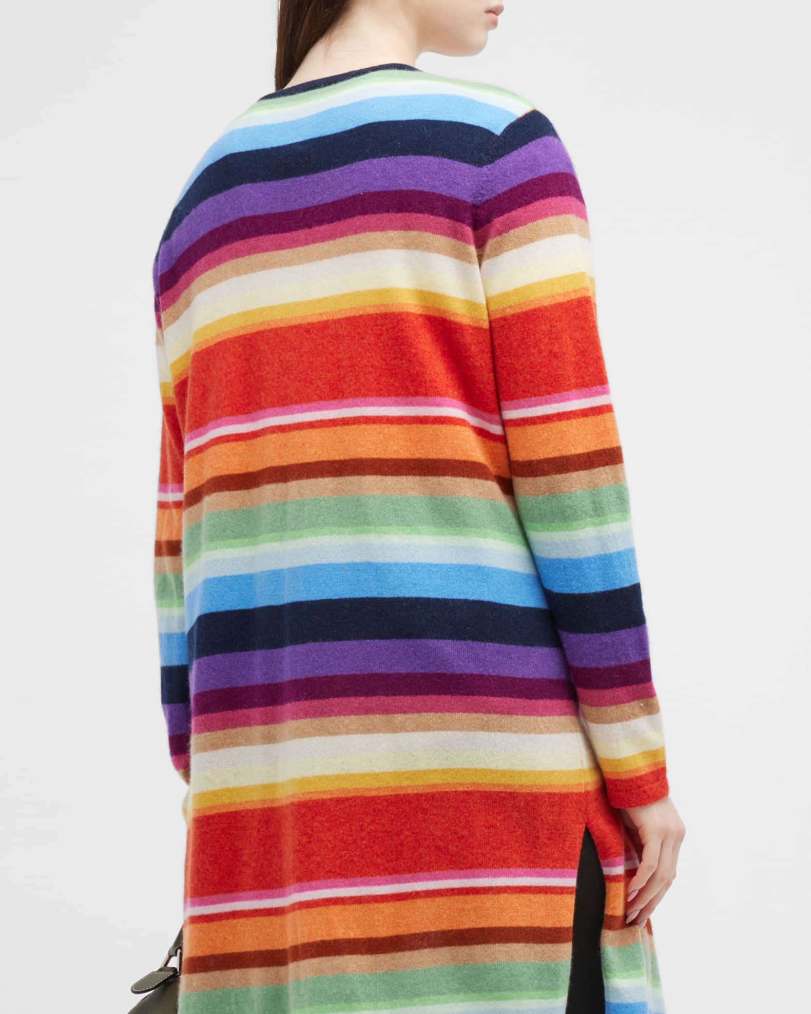 Minnie Rose Plus Plus Size Striped Cashmere Duster | Neiman Marcus