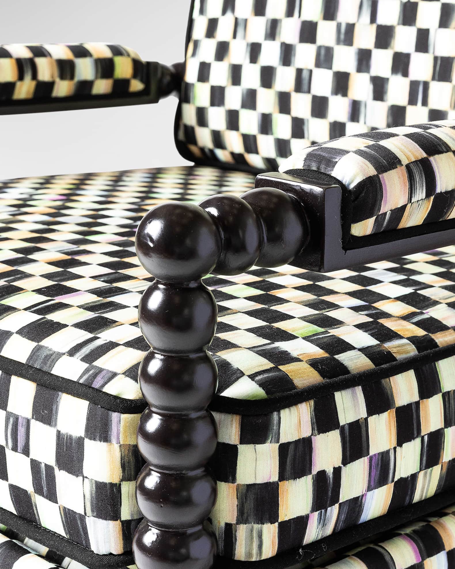 MacKenzie-Childs Spindle Check Outdoor Chair | Neiman Marcus