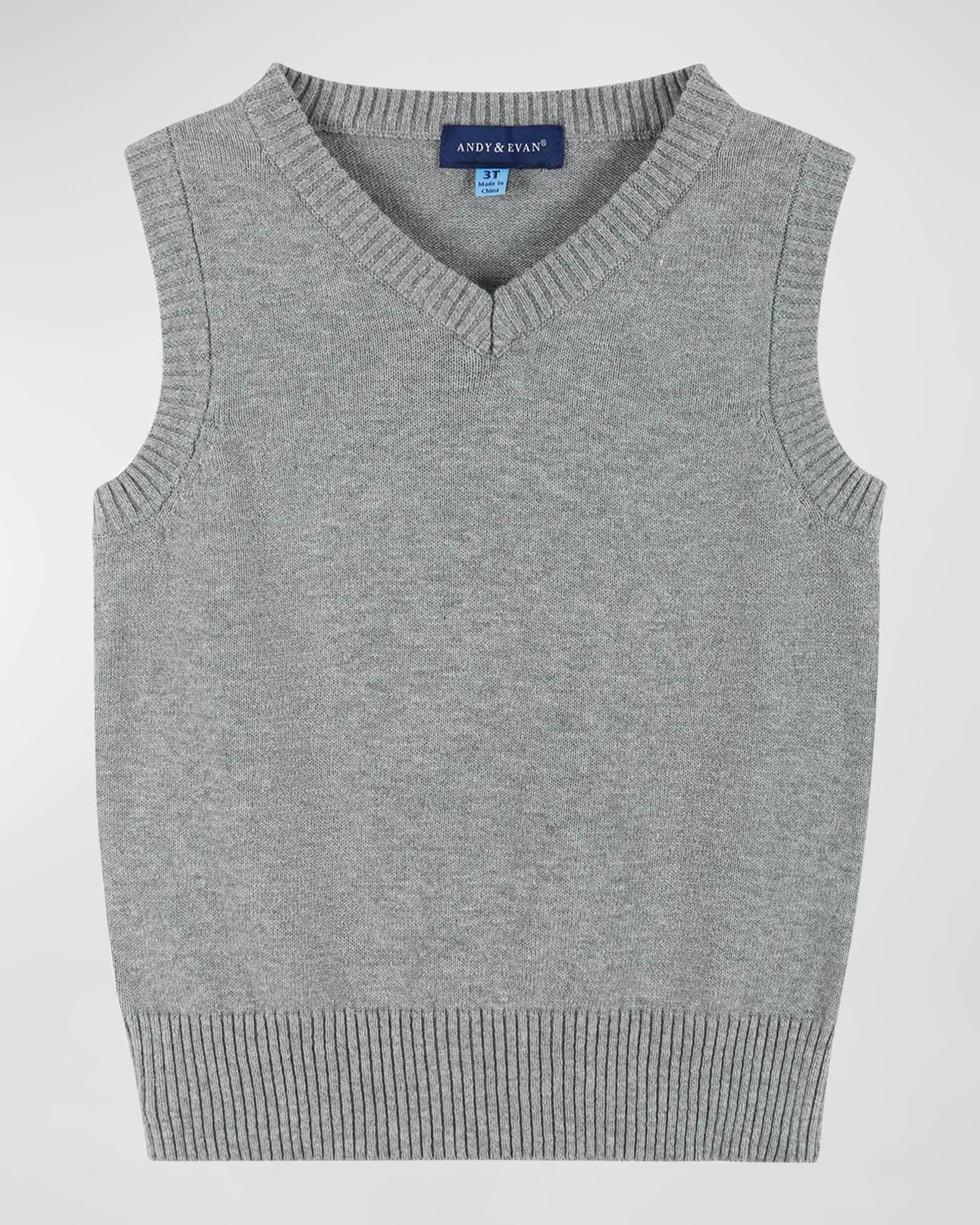 Andy & Evan Boy's Holiday Checkered Button Down W/ Sweater Vest & Bow ...