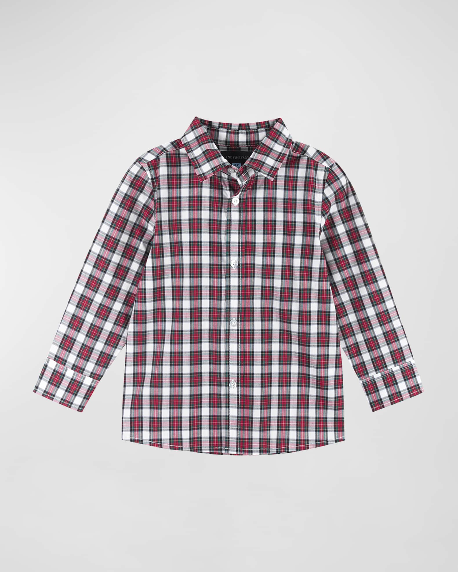 Andy & Evan Boy's Holiday Checkered Button Down W/ Sweater Vest & Bow ...