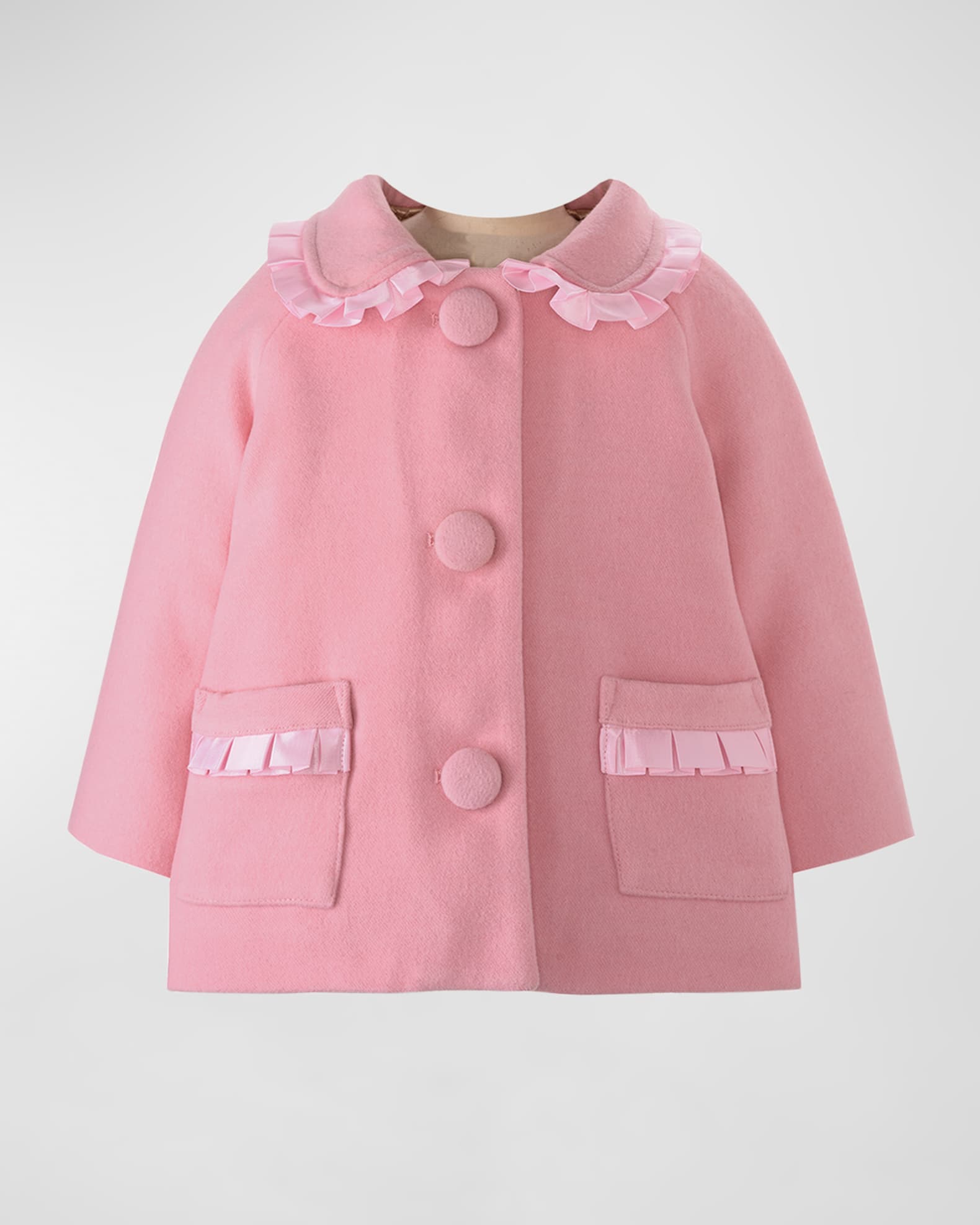 Rachel Riley Girl's Pink Ribbon Trim Jacket, Size 6M-24M | Neiman Marcus
