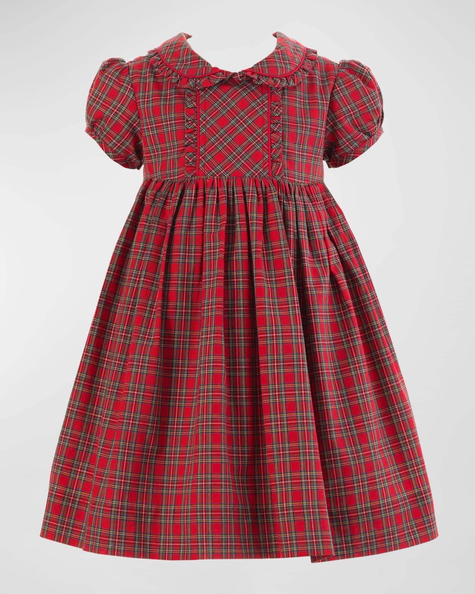 Rachel Riley Girl's Tartan-Print Frill Dress W/ Bloomers, Size 6M-24M ...