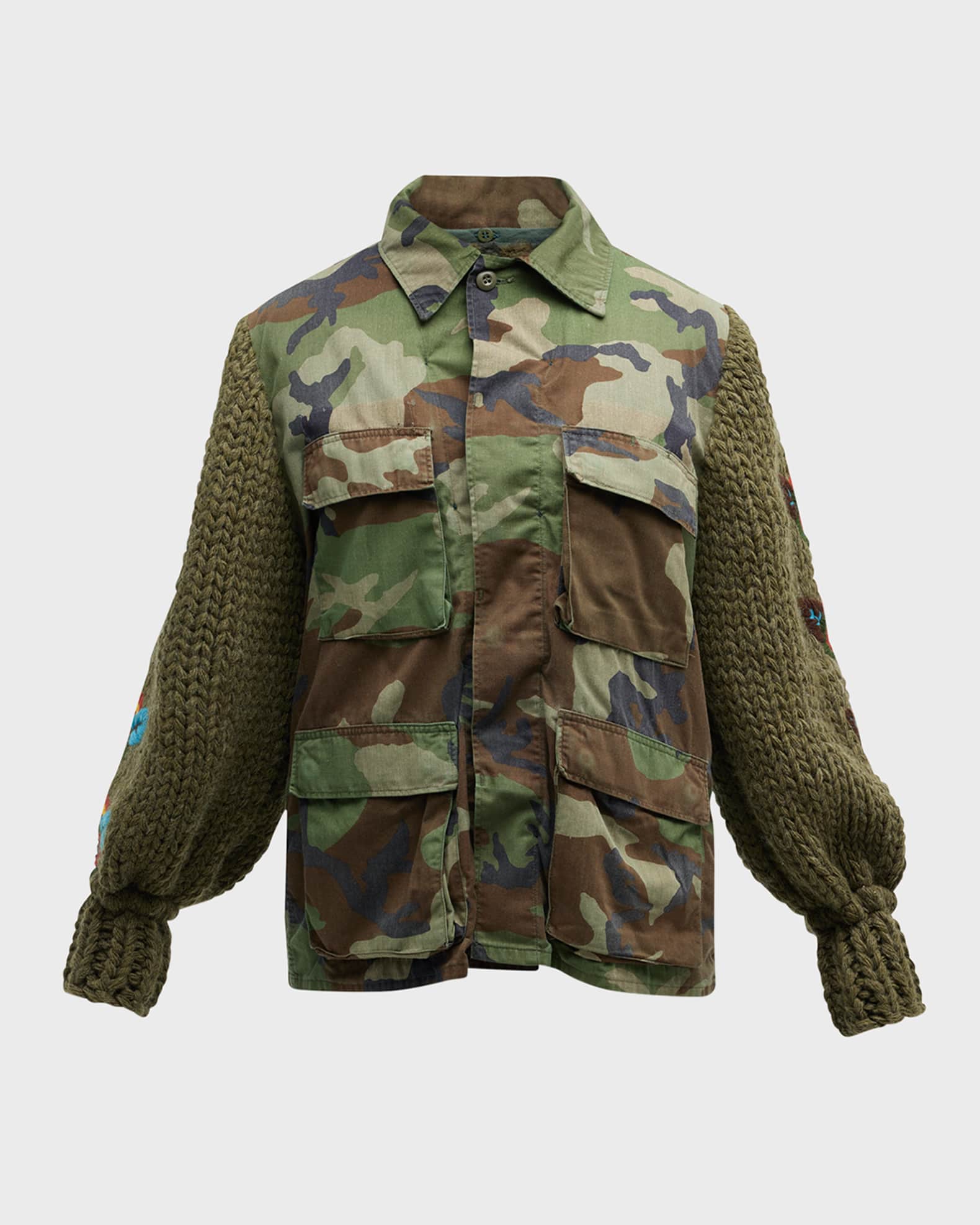Tu Lize Upcycled Embroidered Military Jacket | Neiman Marcus