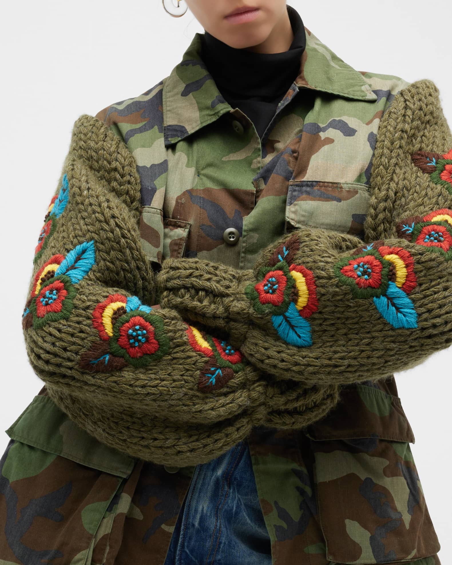 Tu Lize Upcycled Embroidered Military Jacket | Neiman Marcus