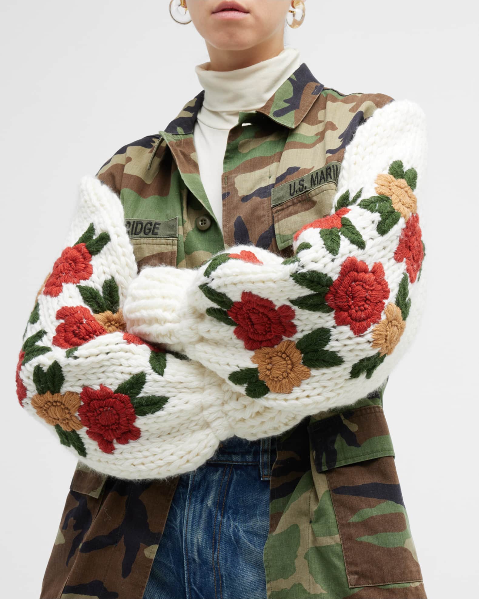Tu Lize Upcycled Embroidered Military Jacket | Neiman Marcus