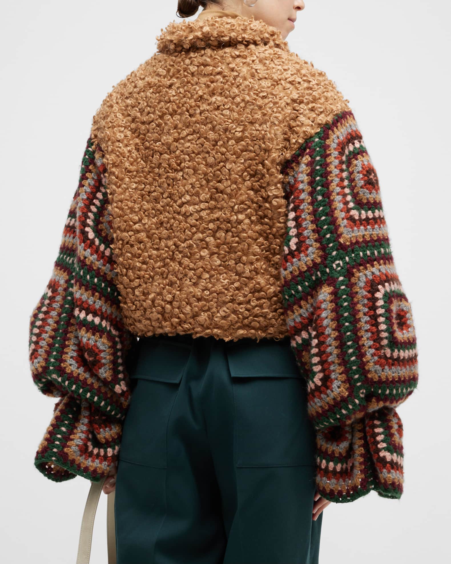 Tu Lize Faux Fur Crochet Bomber Jacket | Neiman Marcus