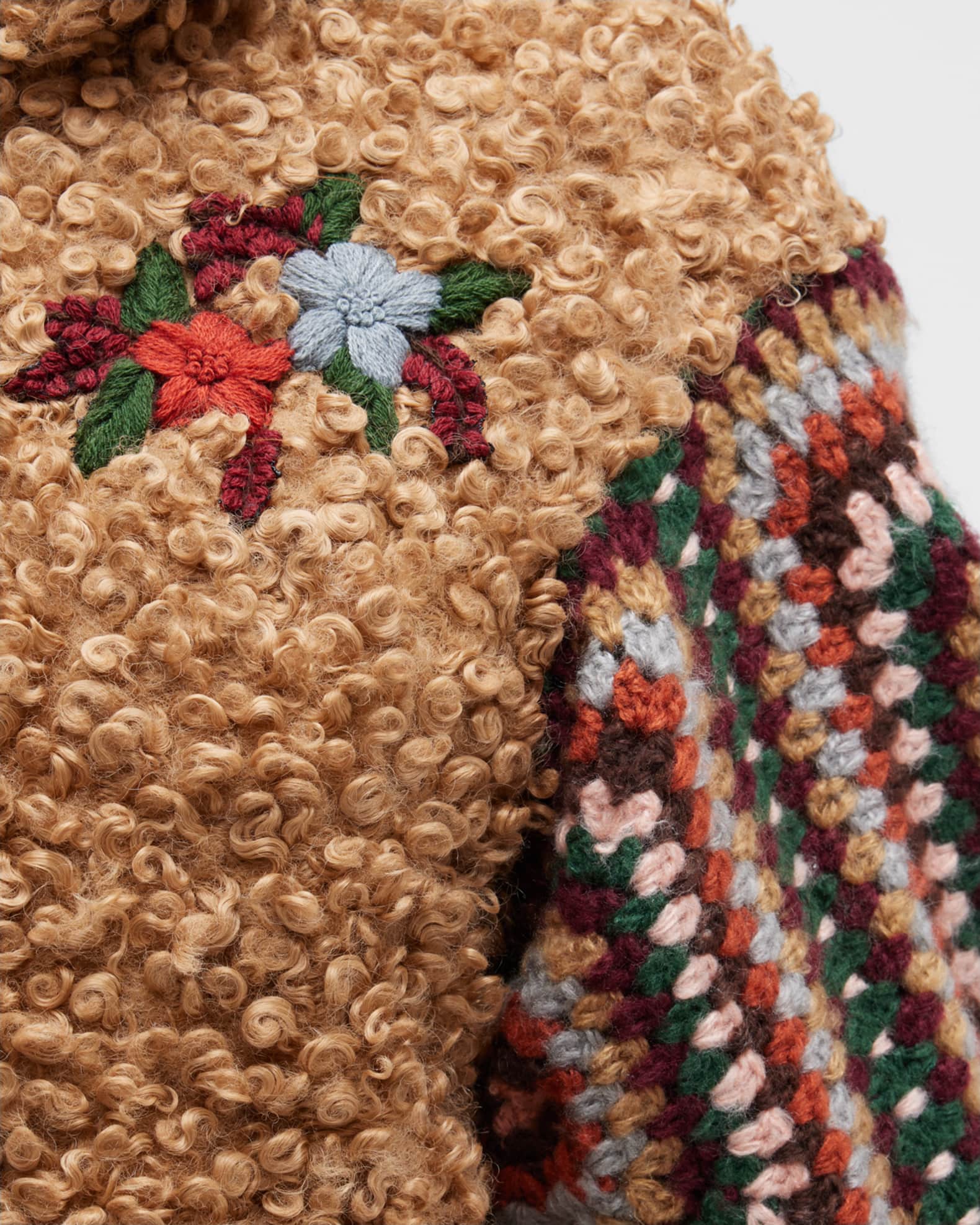 Tu Lize Faux Fur Crochet Bomber Jacket | Neiman Marcus