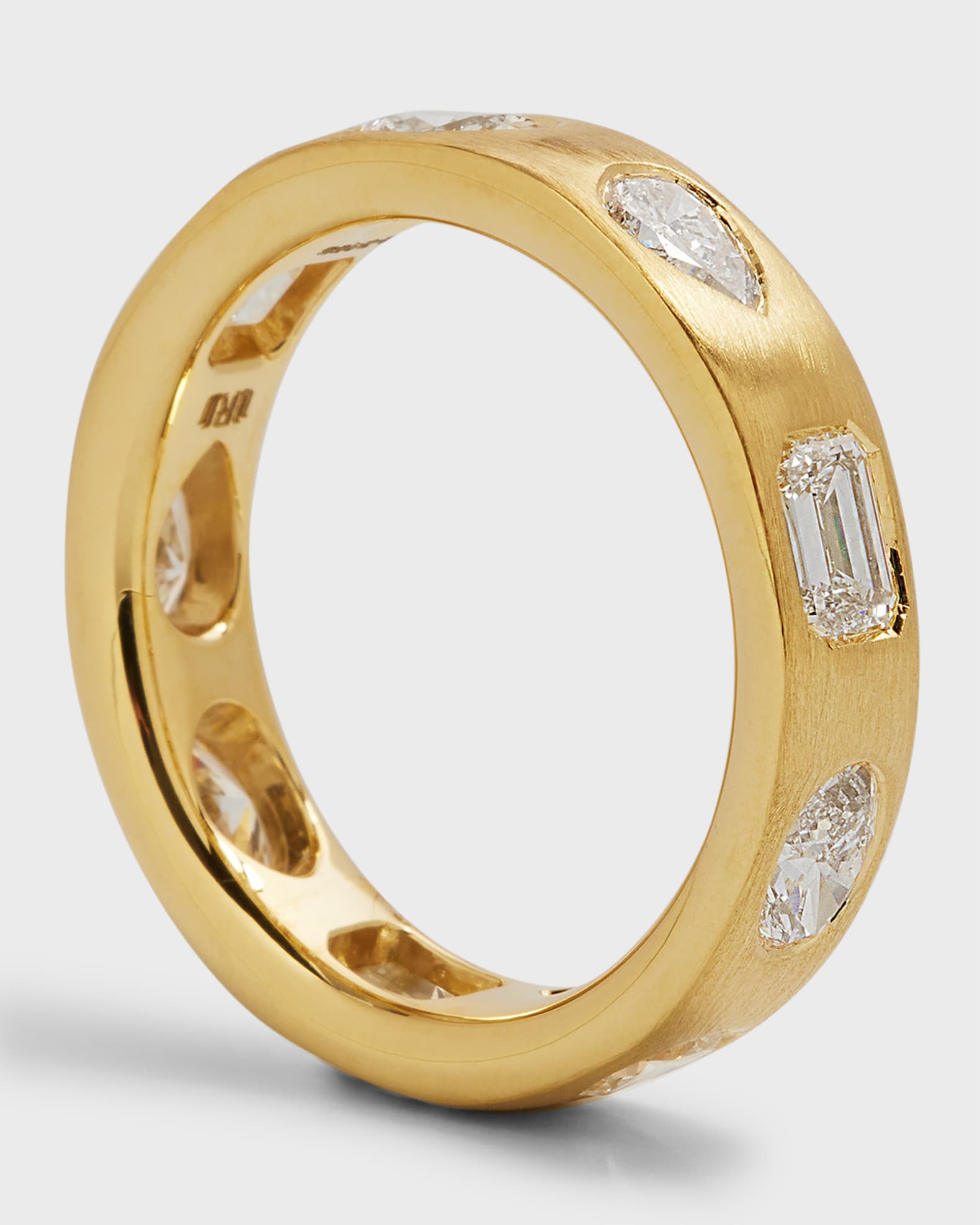 Rahaminov Diamonds 18K Yellow Gold Mixed Diamond Polygon Ring, Size 6.5 ...