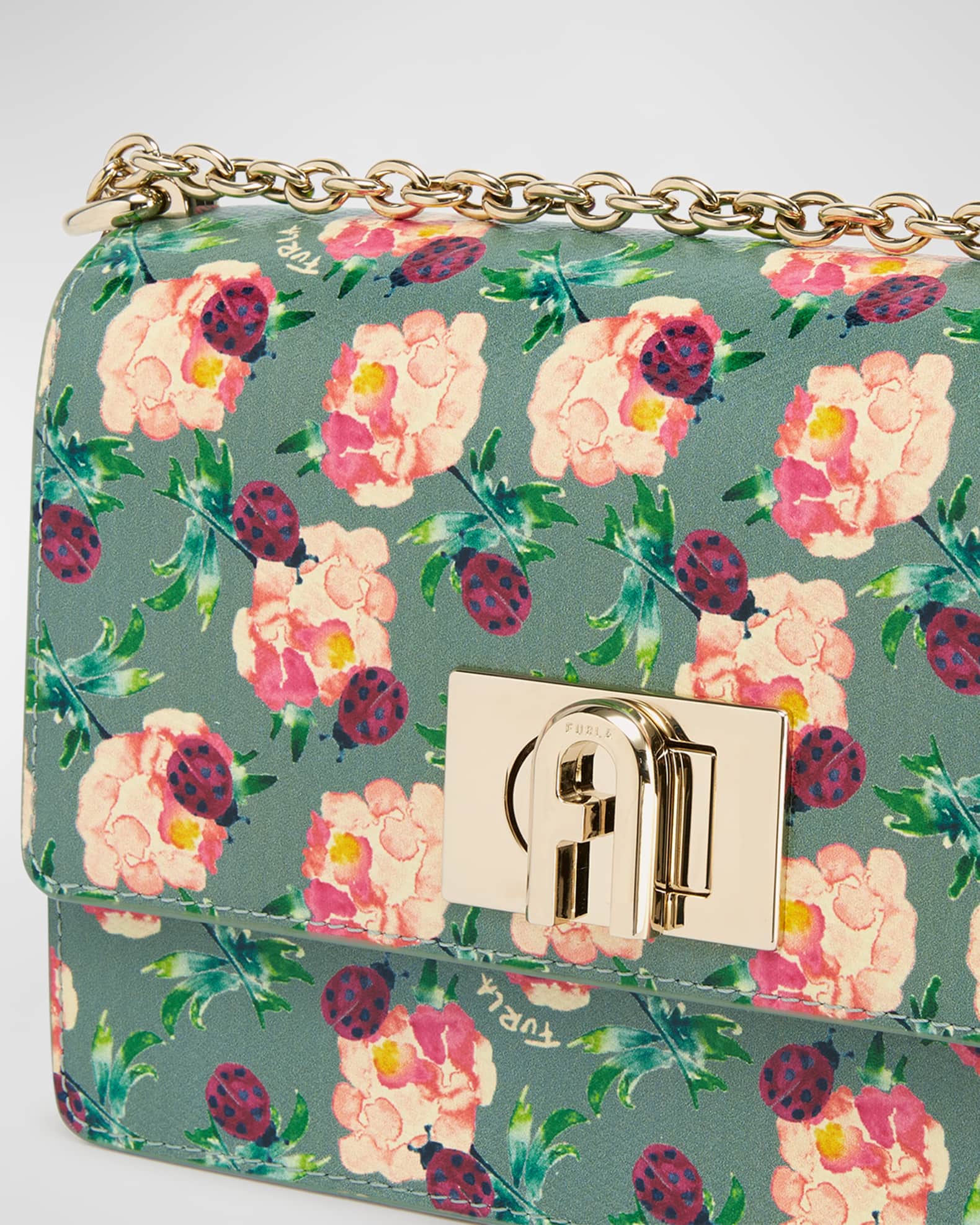 Furla 1927 Mini Ladybug and Flower Printed Crossbody Bag | Neiman Marcus