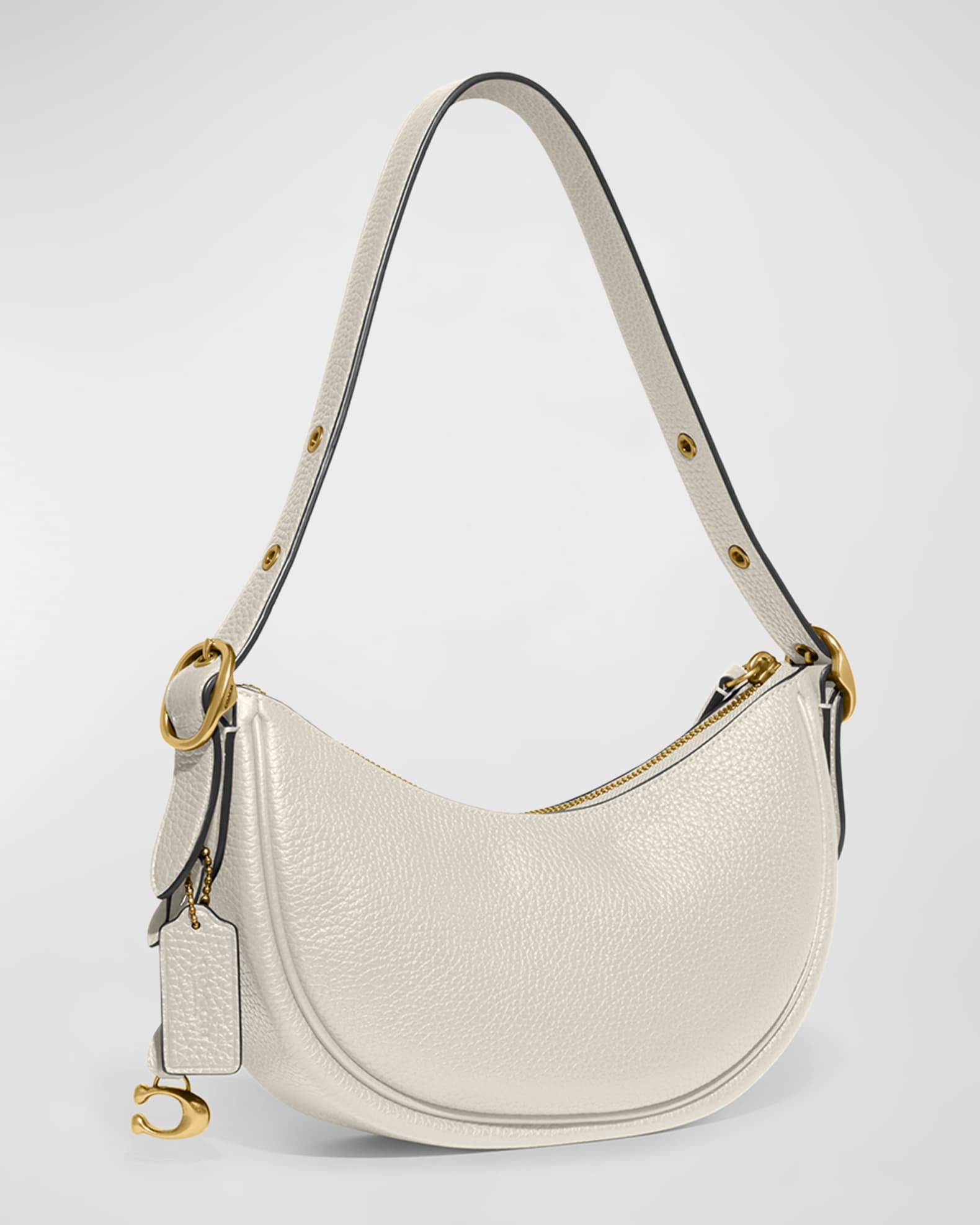 Coach Luna Zip Pebble Leather Shoulder Bag | Neiman Marcus