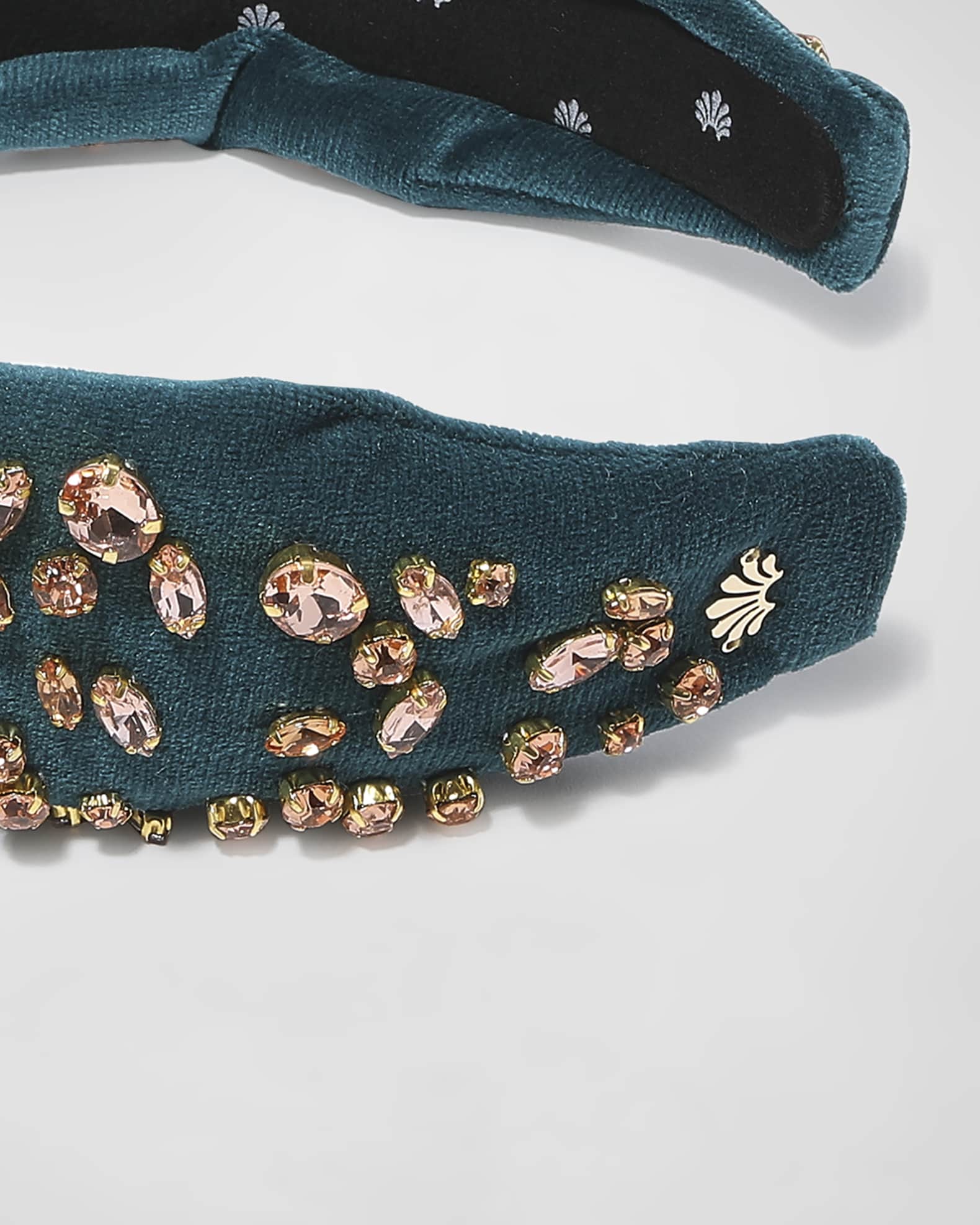 Lele Sadoughi Embellished Velvet Knotted Headband Neiman Marcus