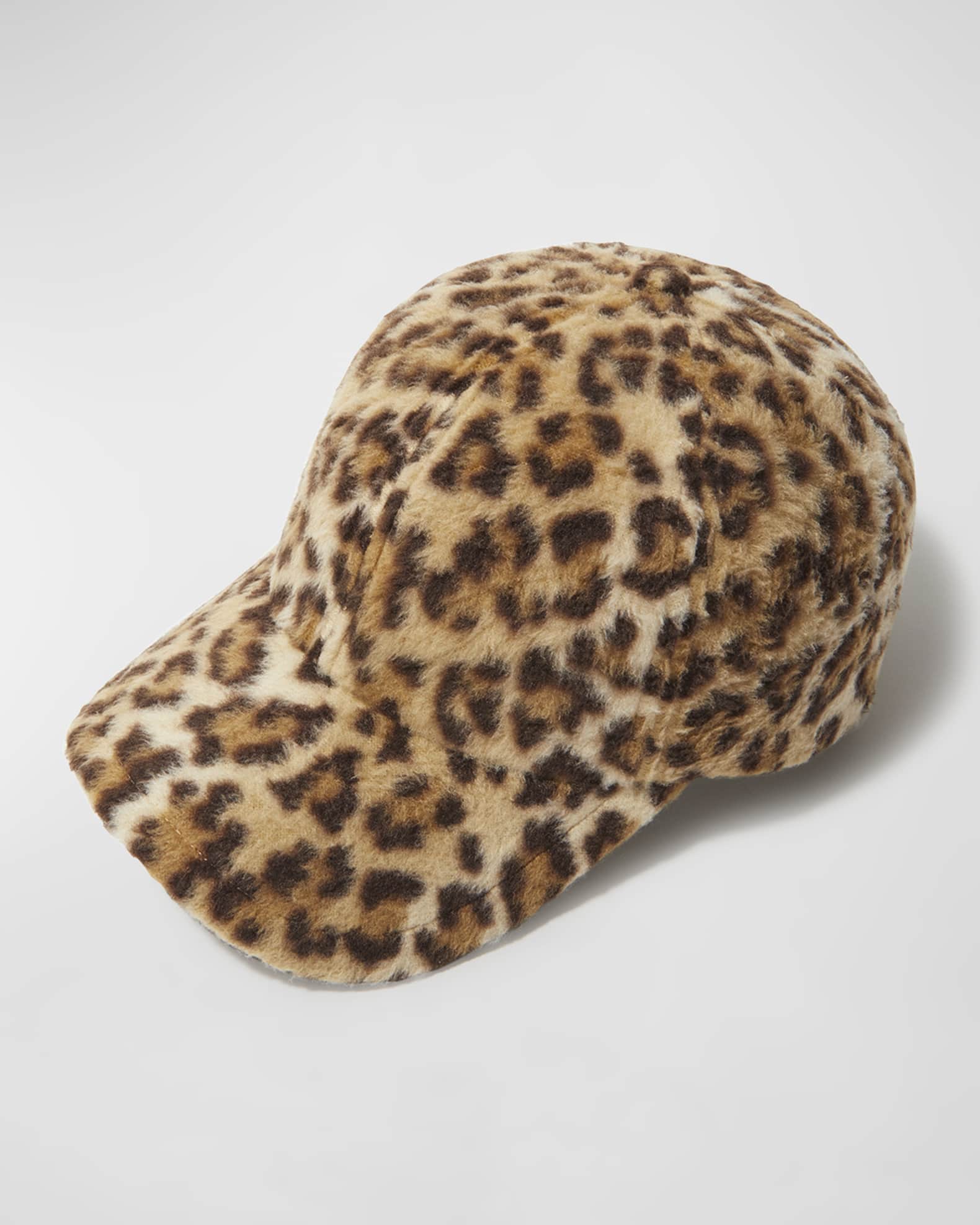 Lele Sadoughi Leopard Print Fleece Baseball Cap | Neiman Marcus