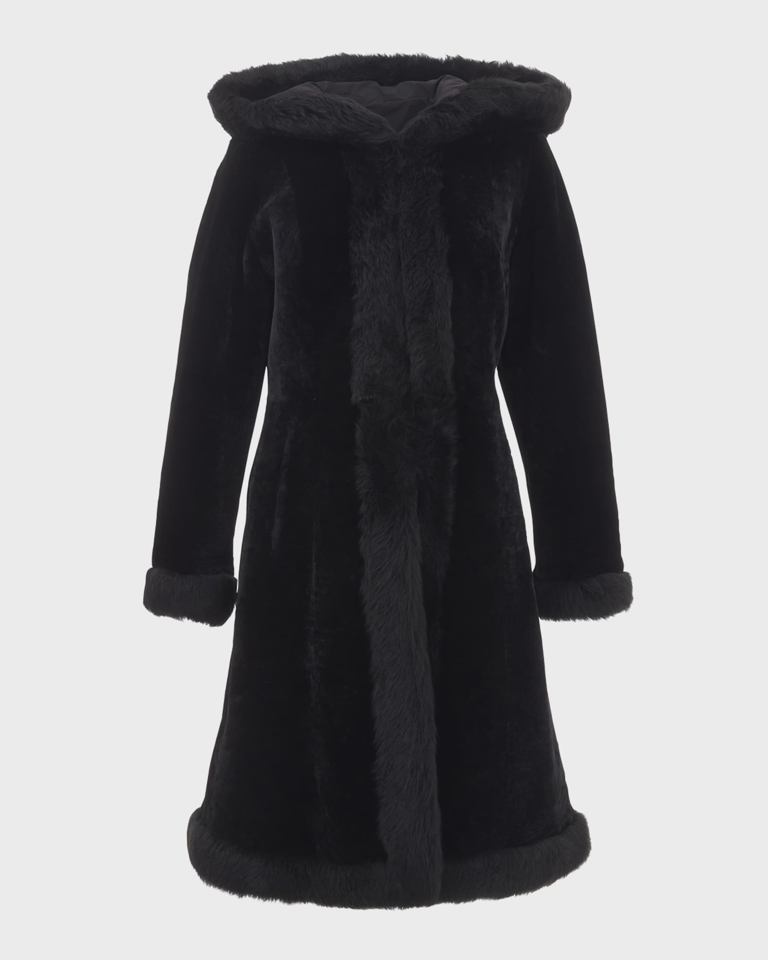 Gorski Belted Reversible Lamb Shearling Parka w/ Cashmere Goat Fur Trim ...