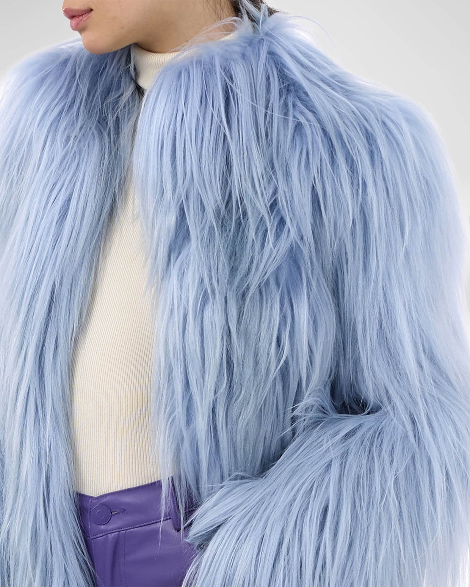 Gorski Goat Fur Long Stroller Coat | Neiman Marcus
