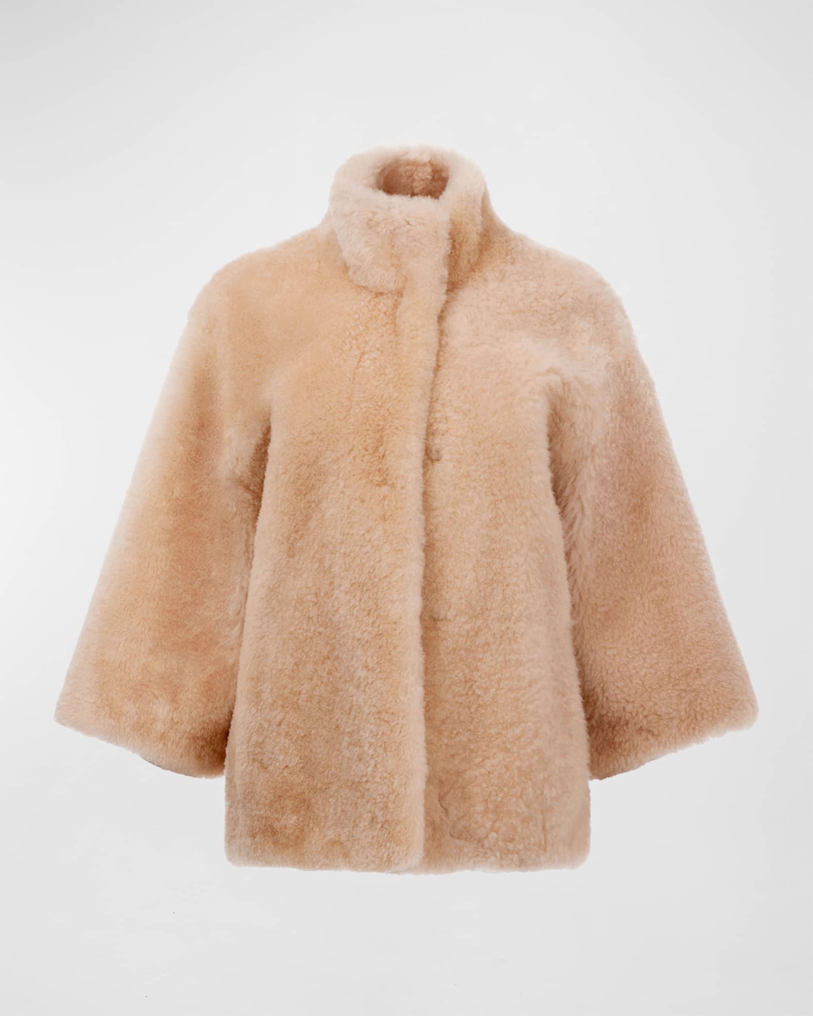 Gorski Cashmere Goat Fur Coat w/ Belt | Neiman Marcus
