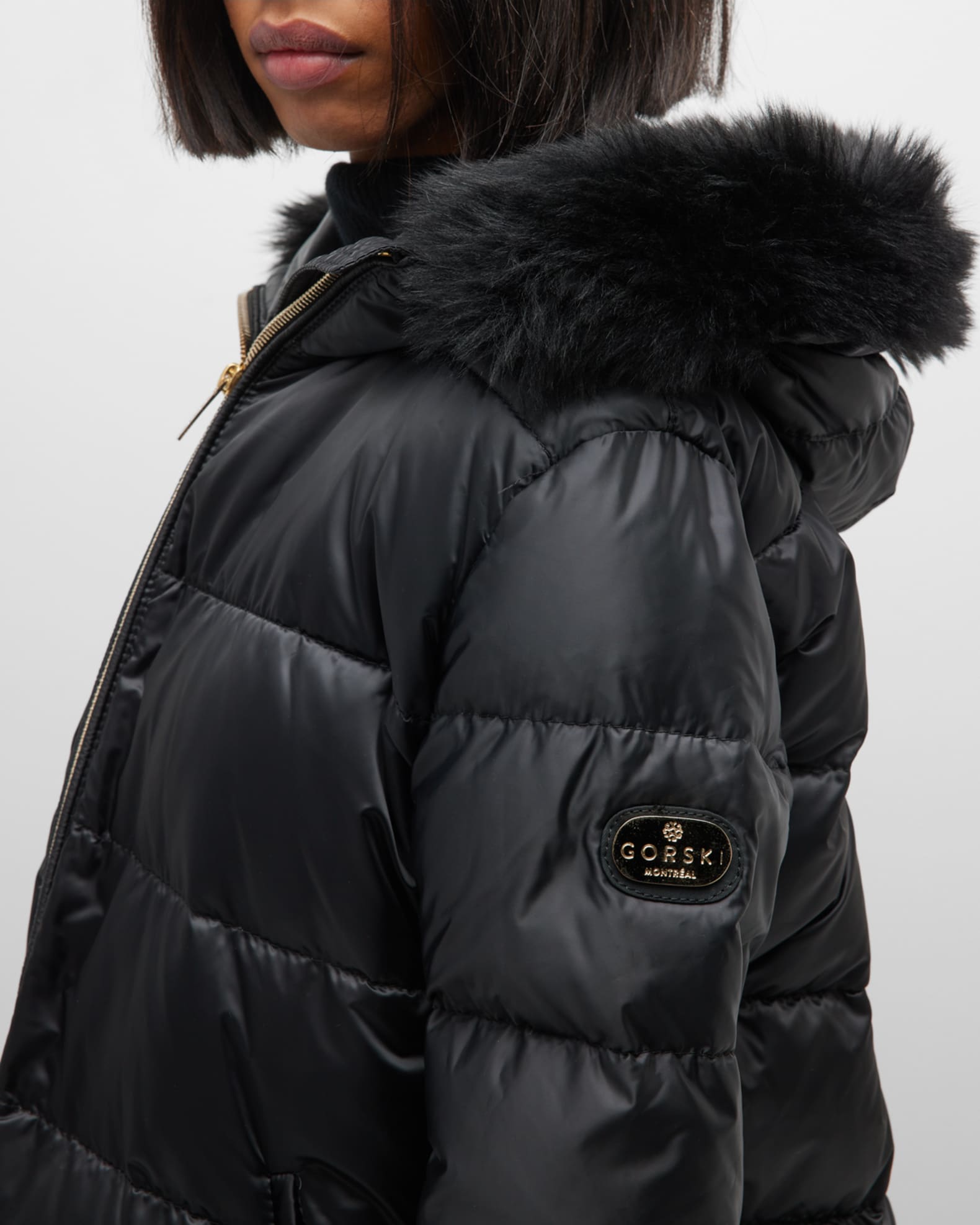Gorski Apres-Ski Jacket w/ Detachable Lamb Shearling Trim | Neiman Marcus