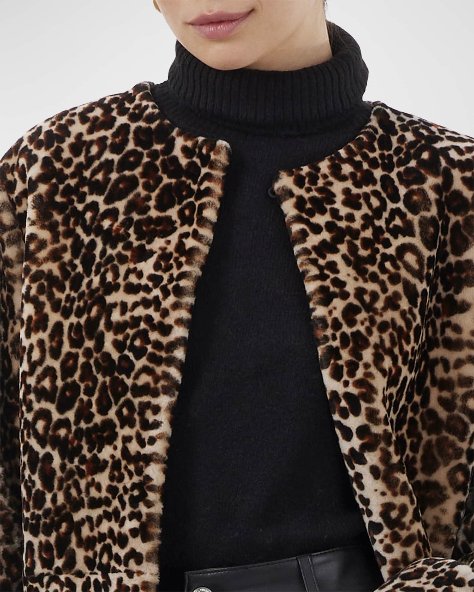 Gorski Collarless Lamb Shearling Jacket | Neiman Marcus