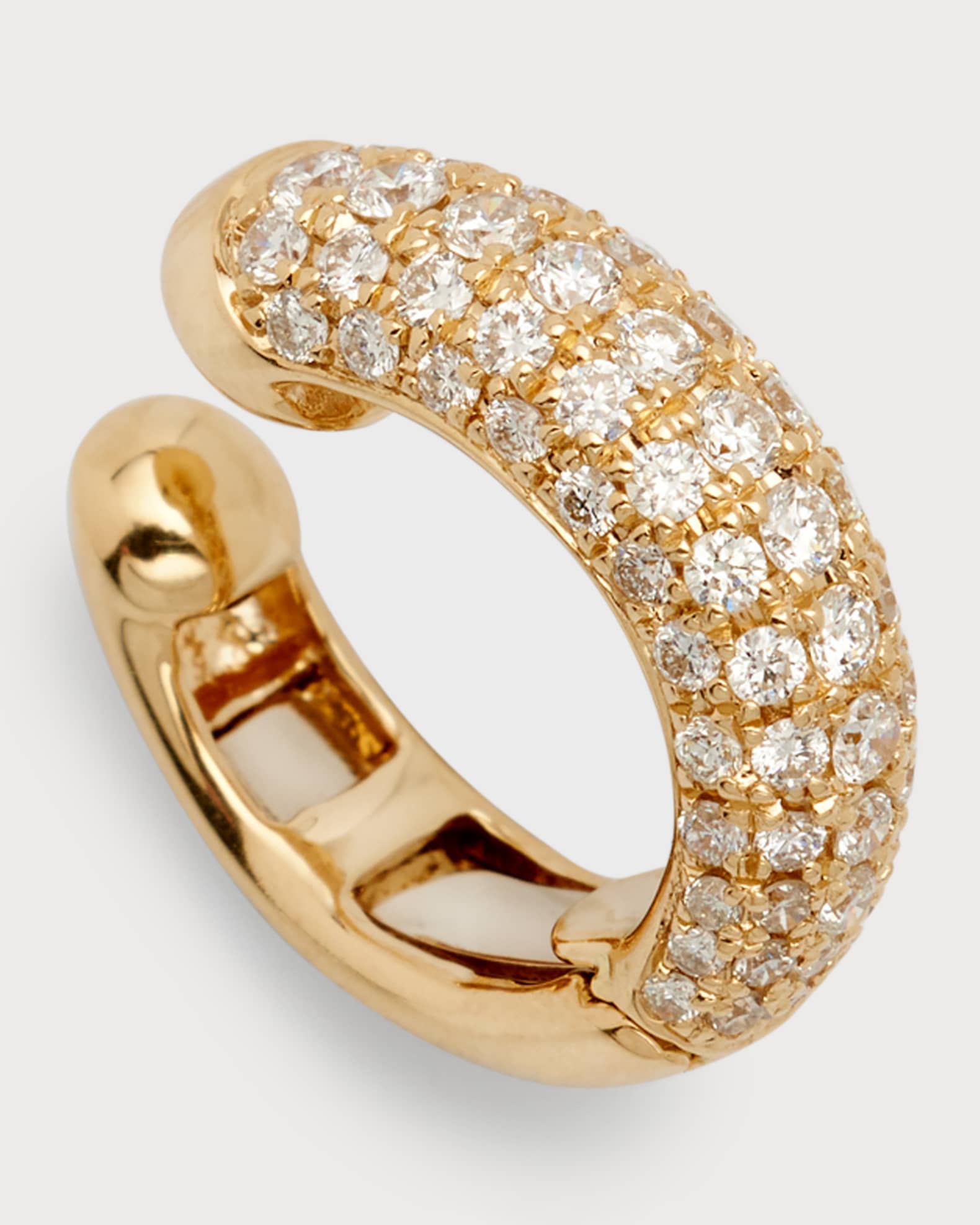 Siena Jewelry 14K Yellow Gold Diamond Cuff Clip-On Earrings | Neiman Marcus