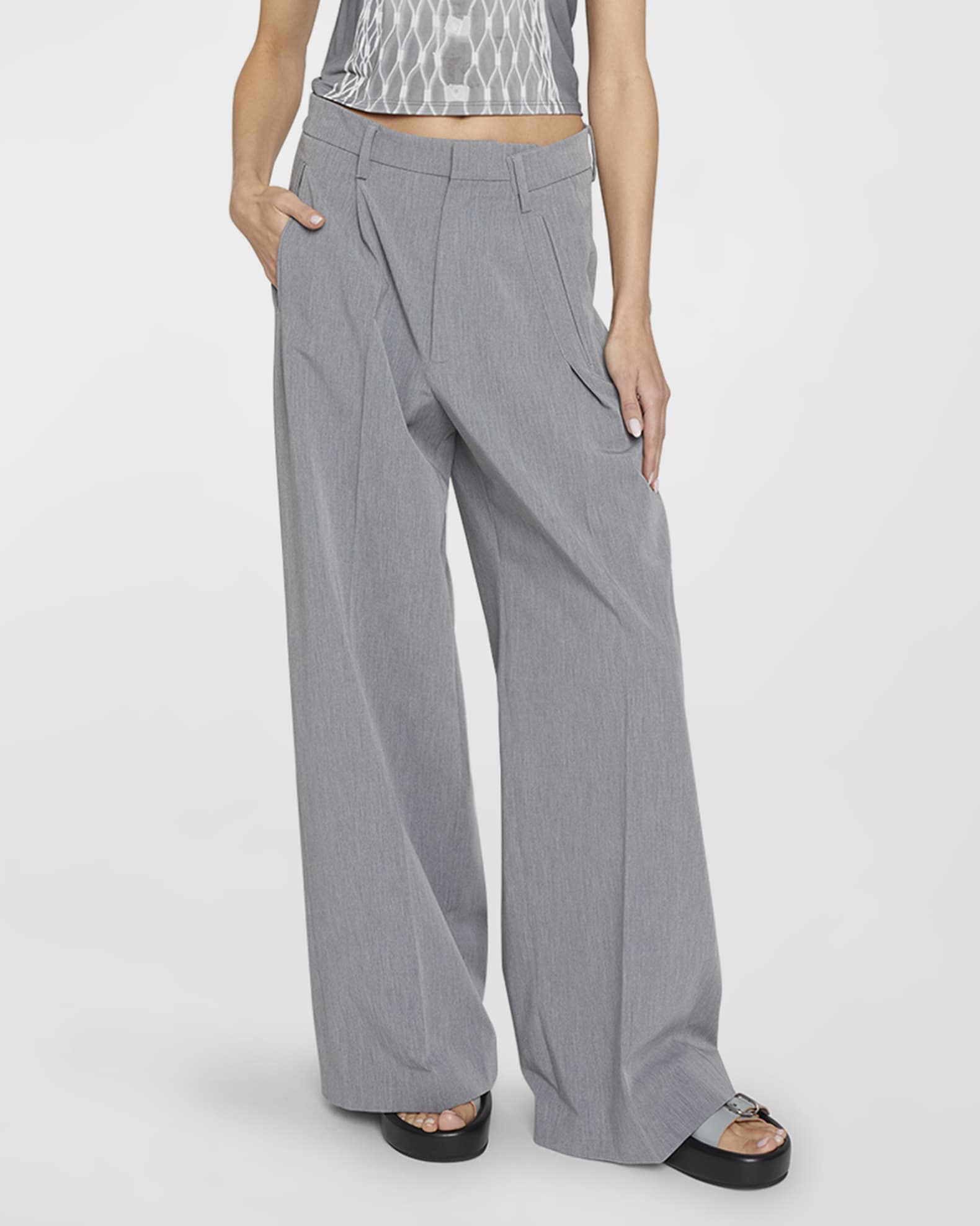 MM6 Maison Margiela Baggy Wide-Leg Pants | Neiman Marcus