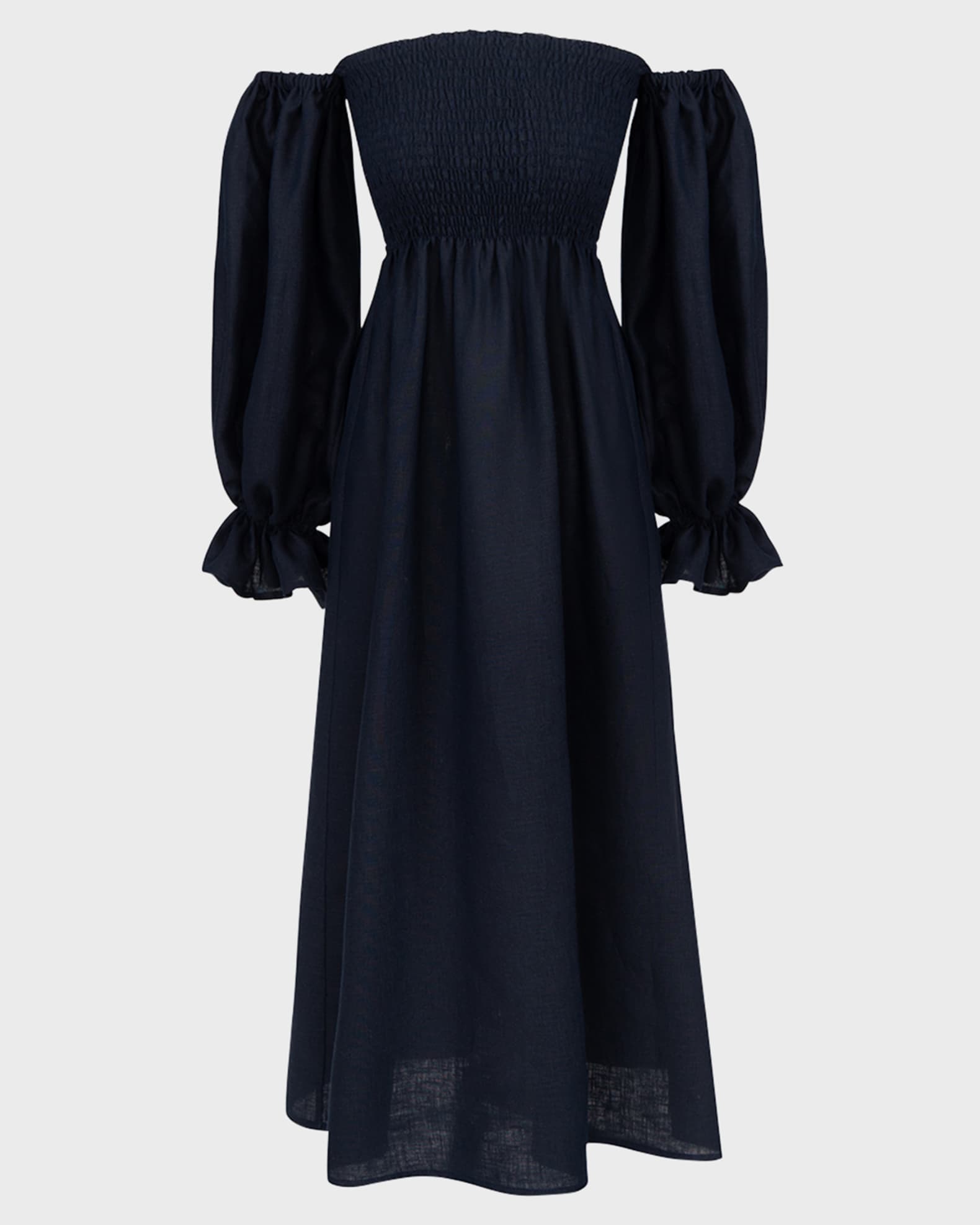 Sleeper Atlanta Smocked Linen Dress | Neiman Marcus