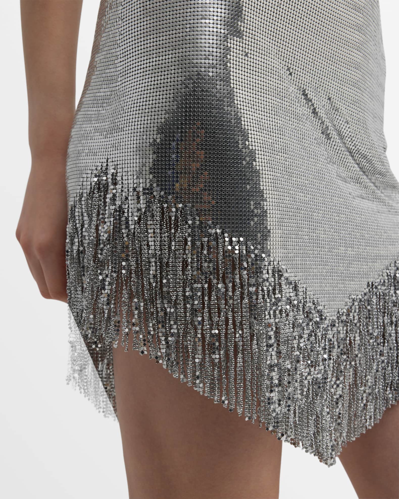 Rabanne Fringe Chainmail Mini Skirt | Neiman Marcus