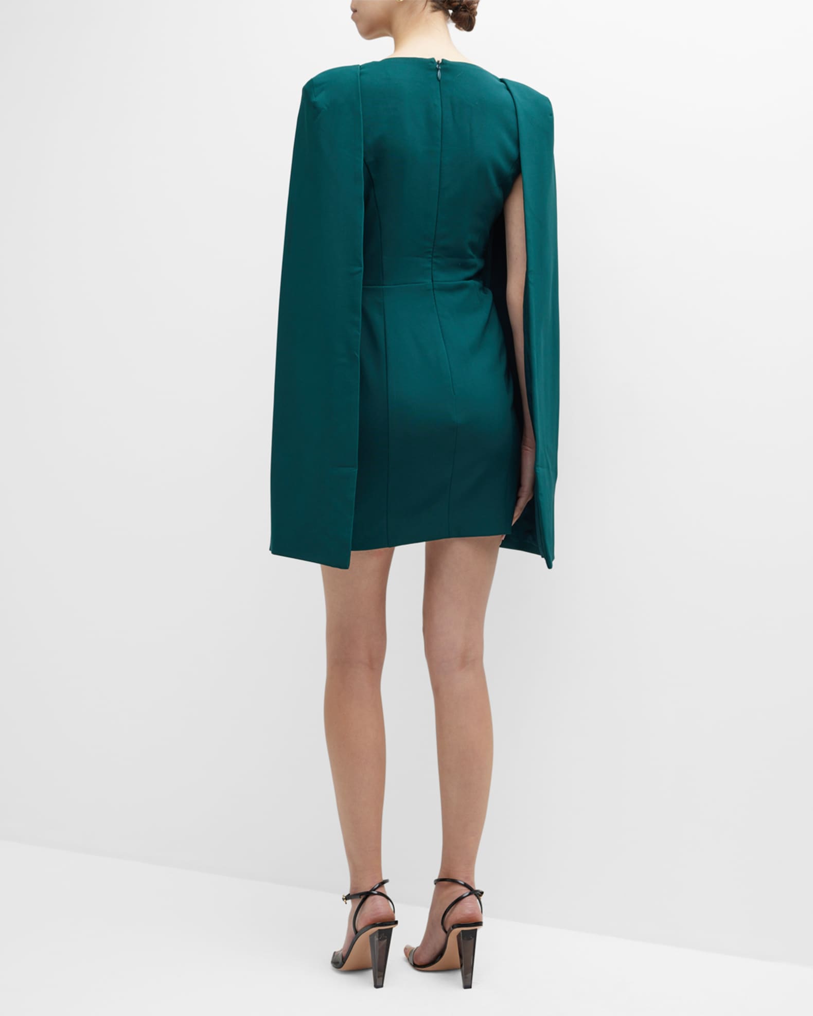 Lavish Alice Pleated Cape-Sleeve Bodycon Mini Dress | Neiman Marcus