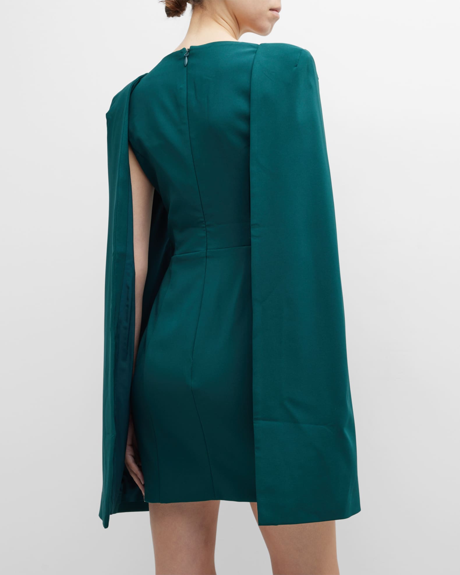 Lavish Alice Pleated Cape-Sleeve Bodycon Mini Dress | Neiman Marcus