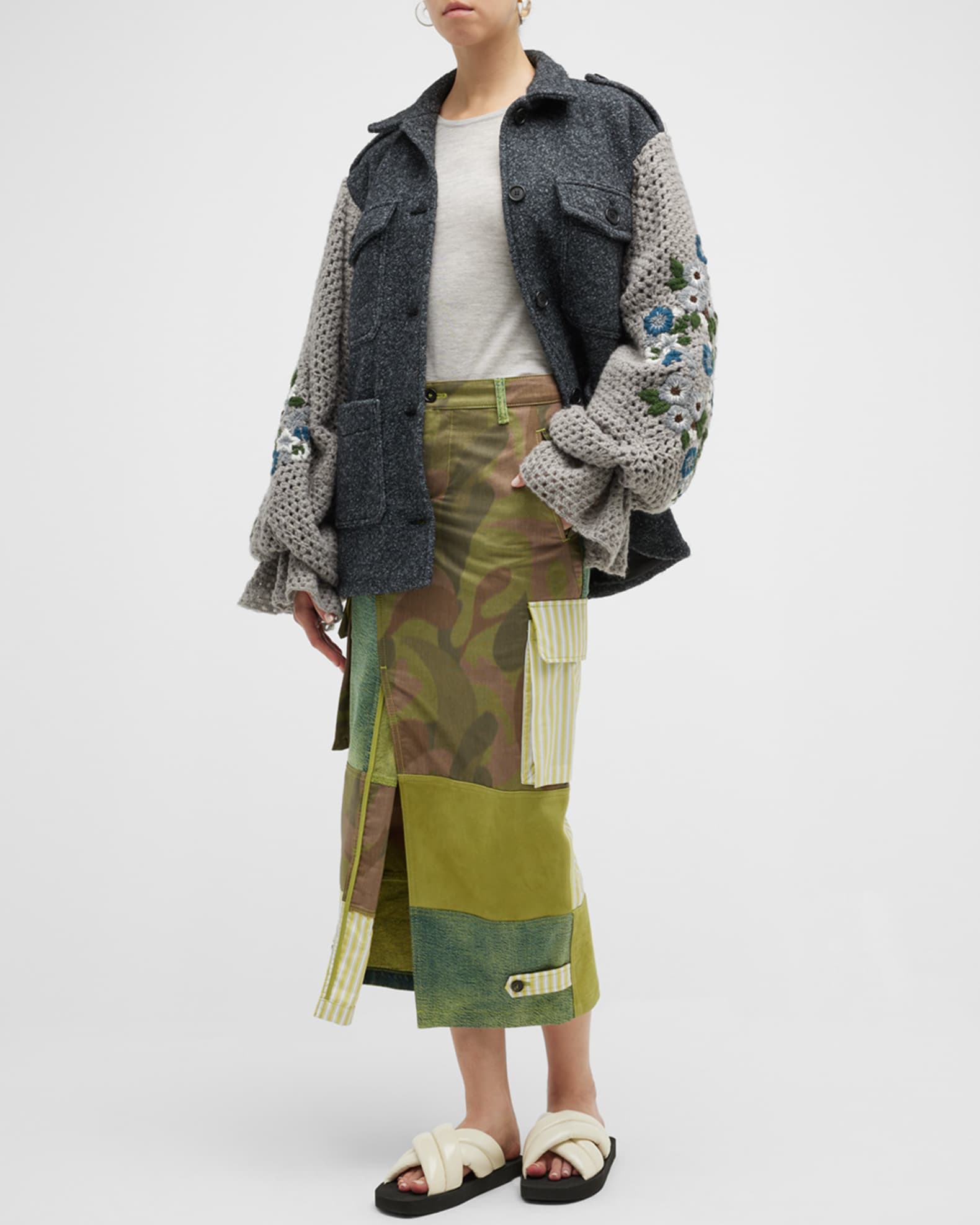 Tu Lize Embroidered Wool Utility Jacket | Neiman Marcus