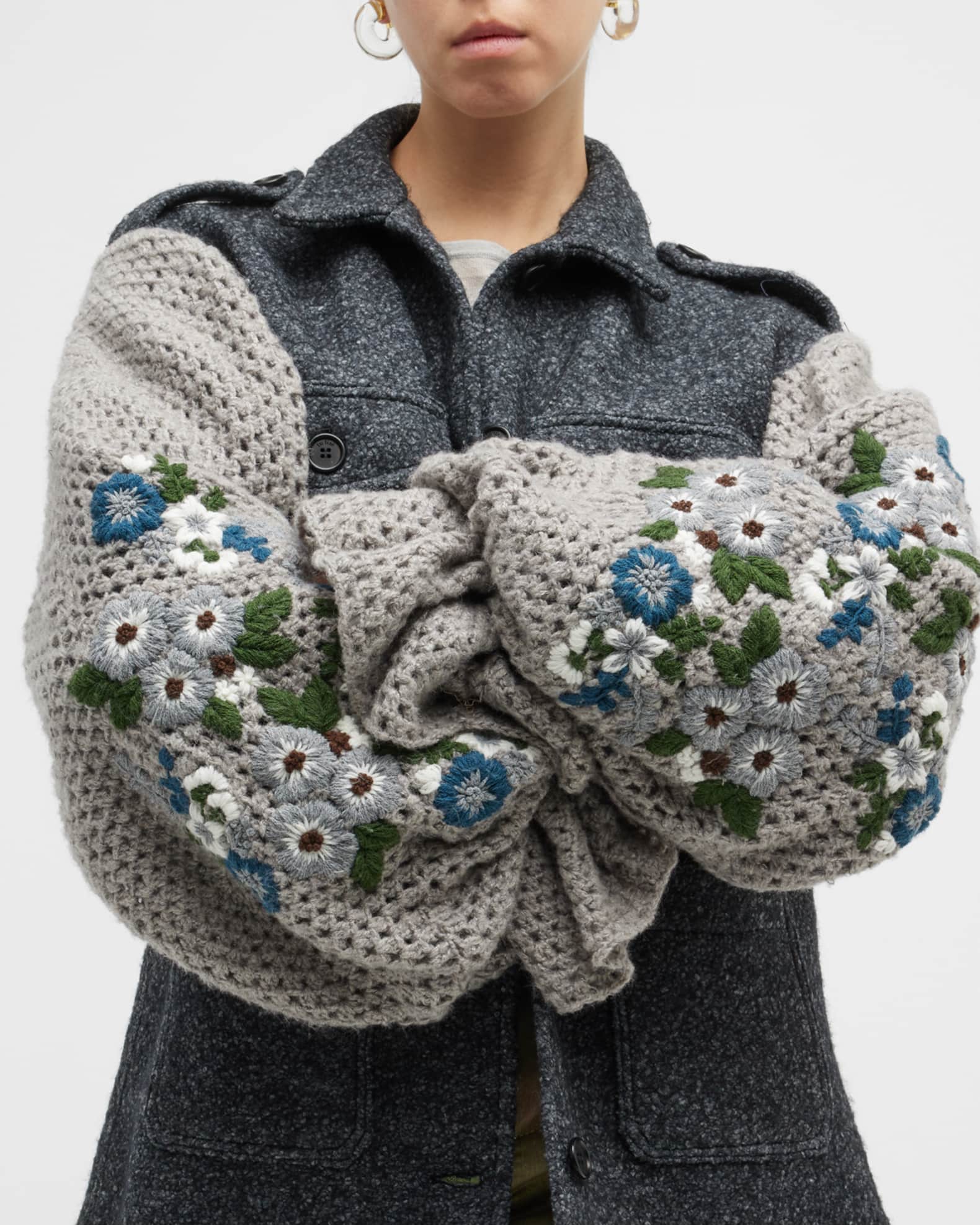 Tu Lize Embroidered Wool Utility Jacket | Neiman Marcus