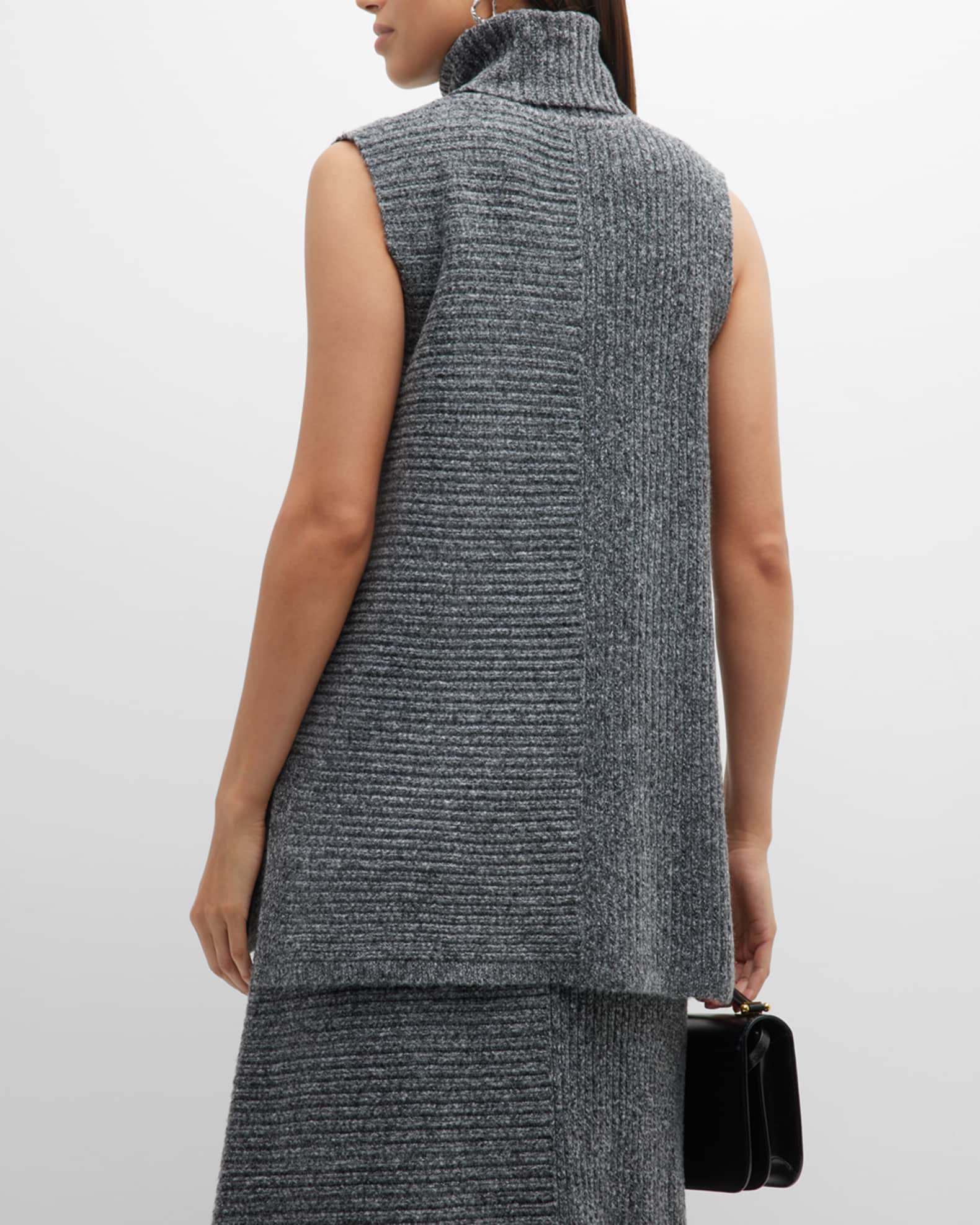Misook Rib-Knit Turtleneck Sweater Vest | Neiman Marcus