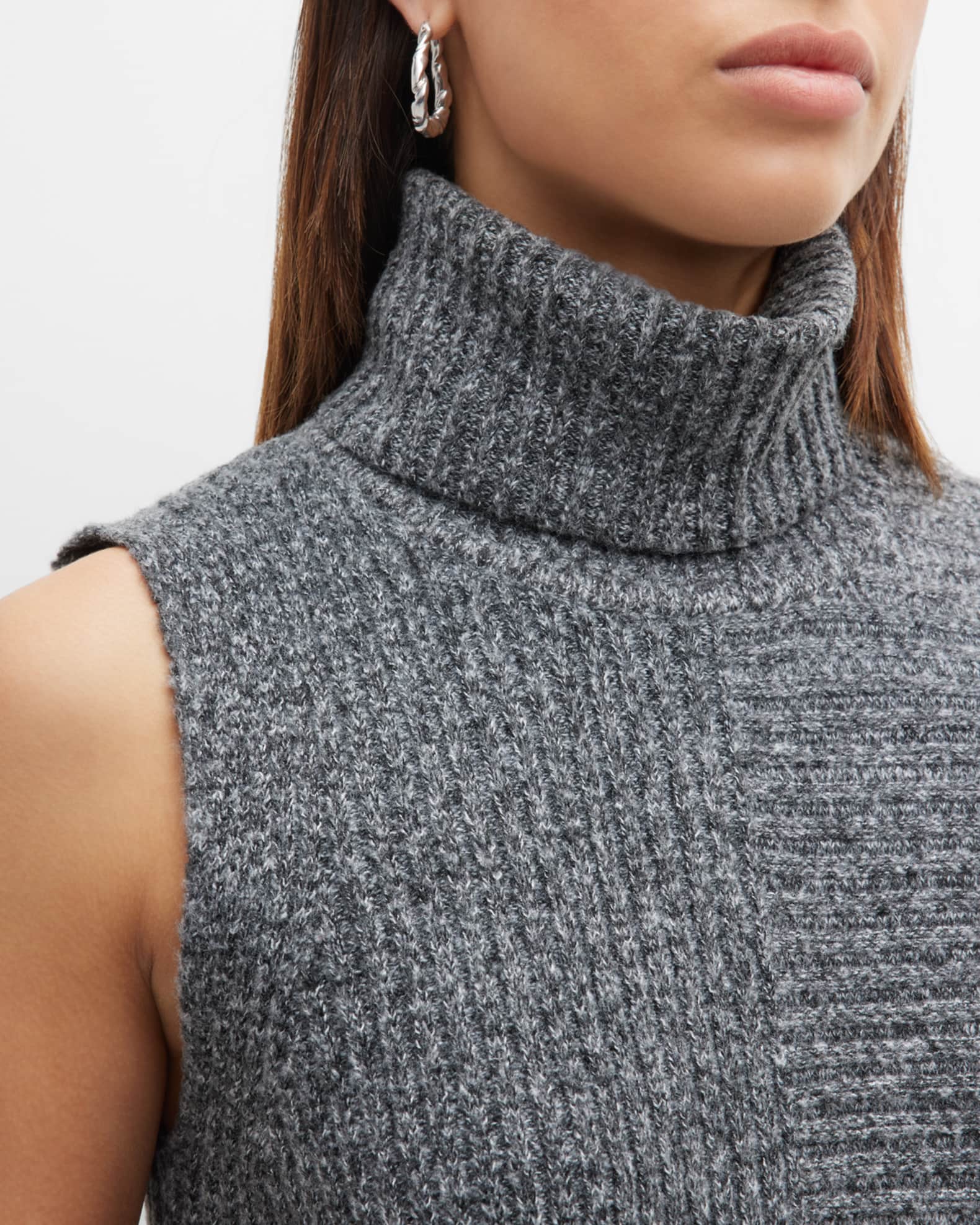 Misook Rib-Knit Turtleneck Sweater Vest | Neiman Marcus