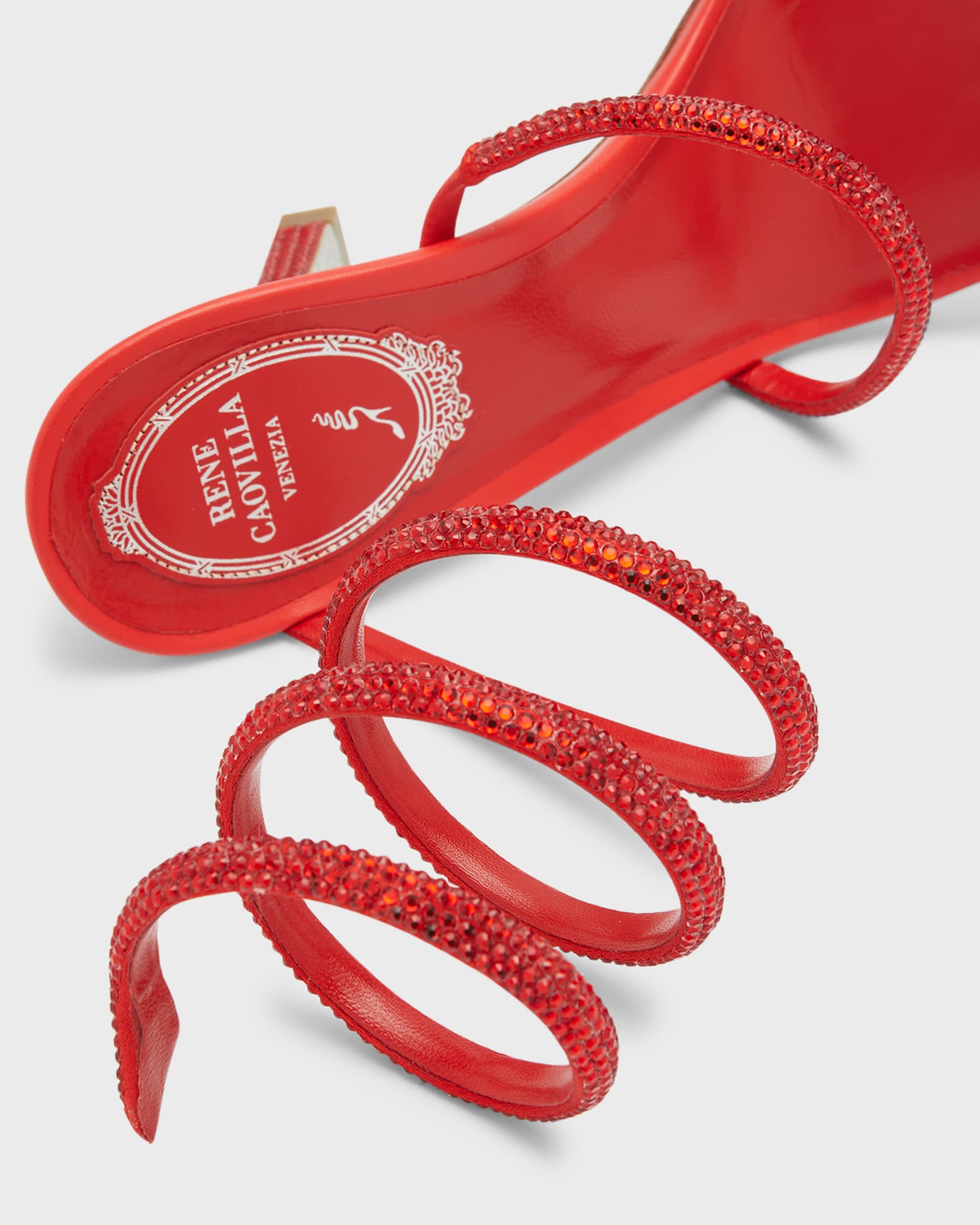 Rene Caovilla Strass Snake-Wrap Cocktail Sandals | Neiman Marcus