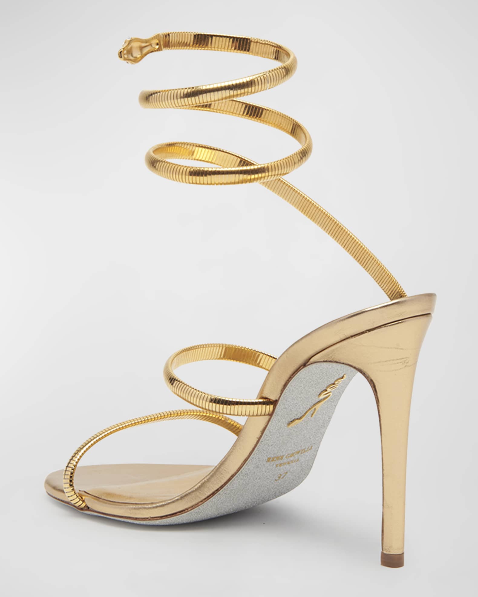 Rene Caovilla Omega Snake Spiral-Wrap Stiletto | Neiman Marcus