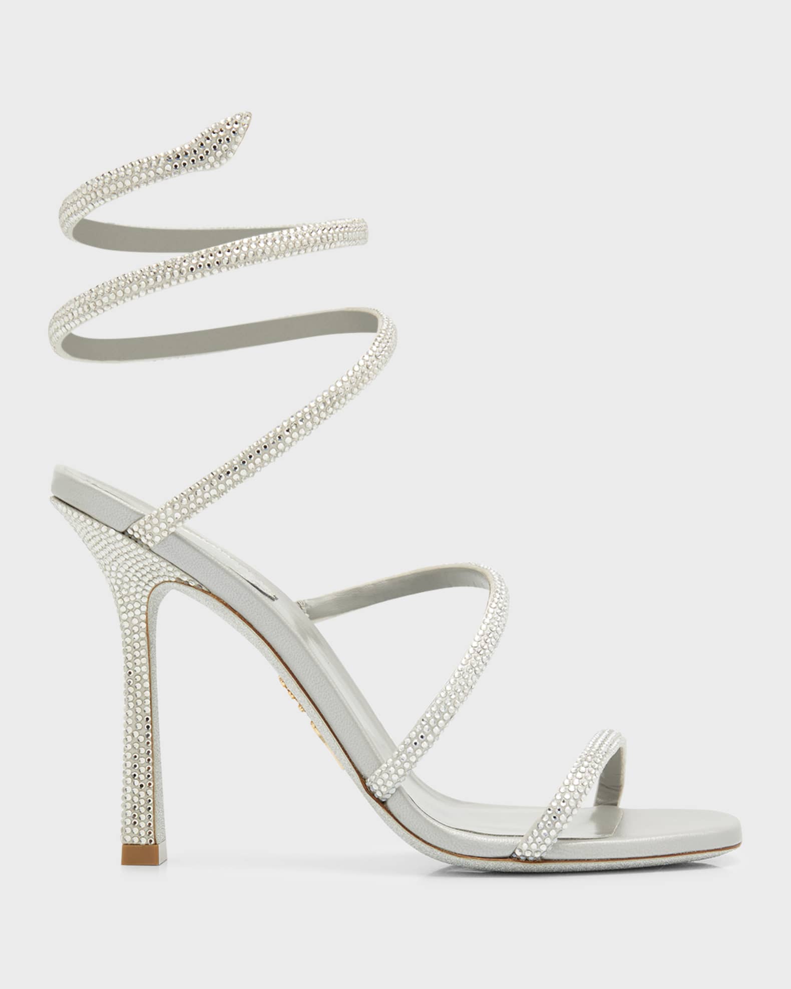 Rene Caovilla Strass Snake-Wrap Stiletto Sandals | Neiman Marcus