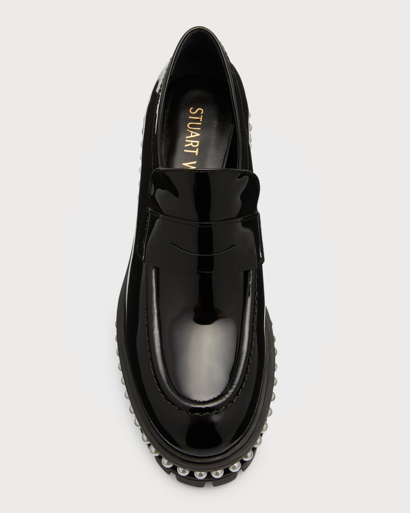 Stuart Weitzman Soho Patent Pearly Penny Loafers | Neiman Marcus