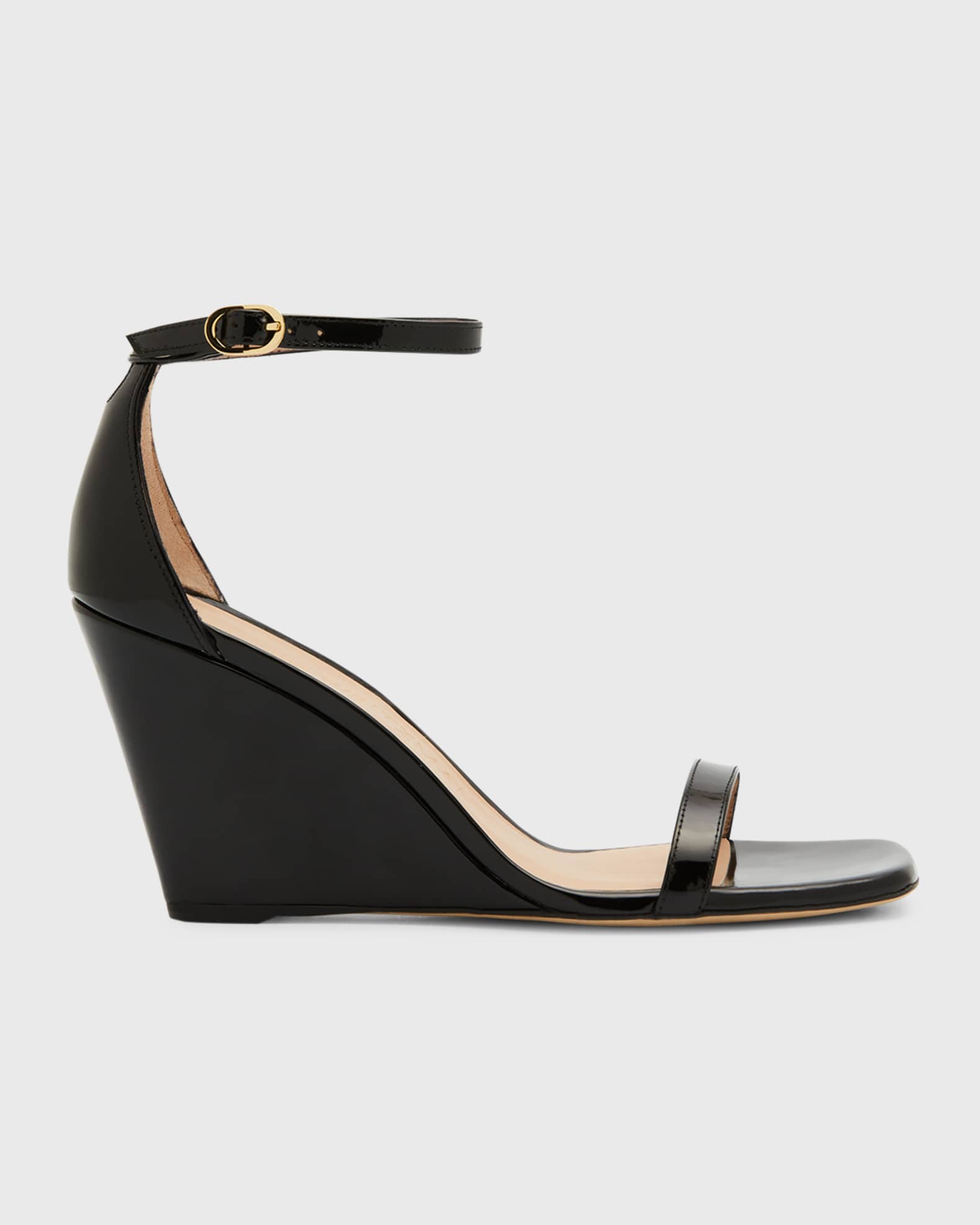 Stuart Weitzman Nudistcurve Ankle-Strap Wedge Sandals | Neiman Marcus