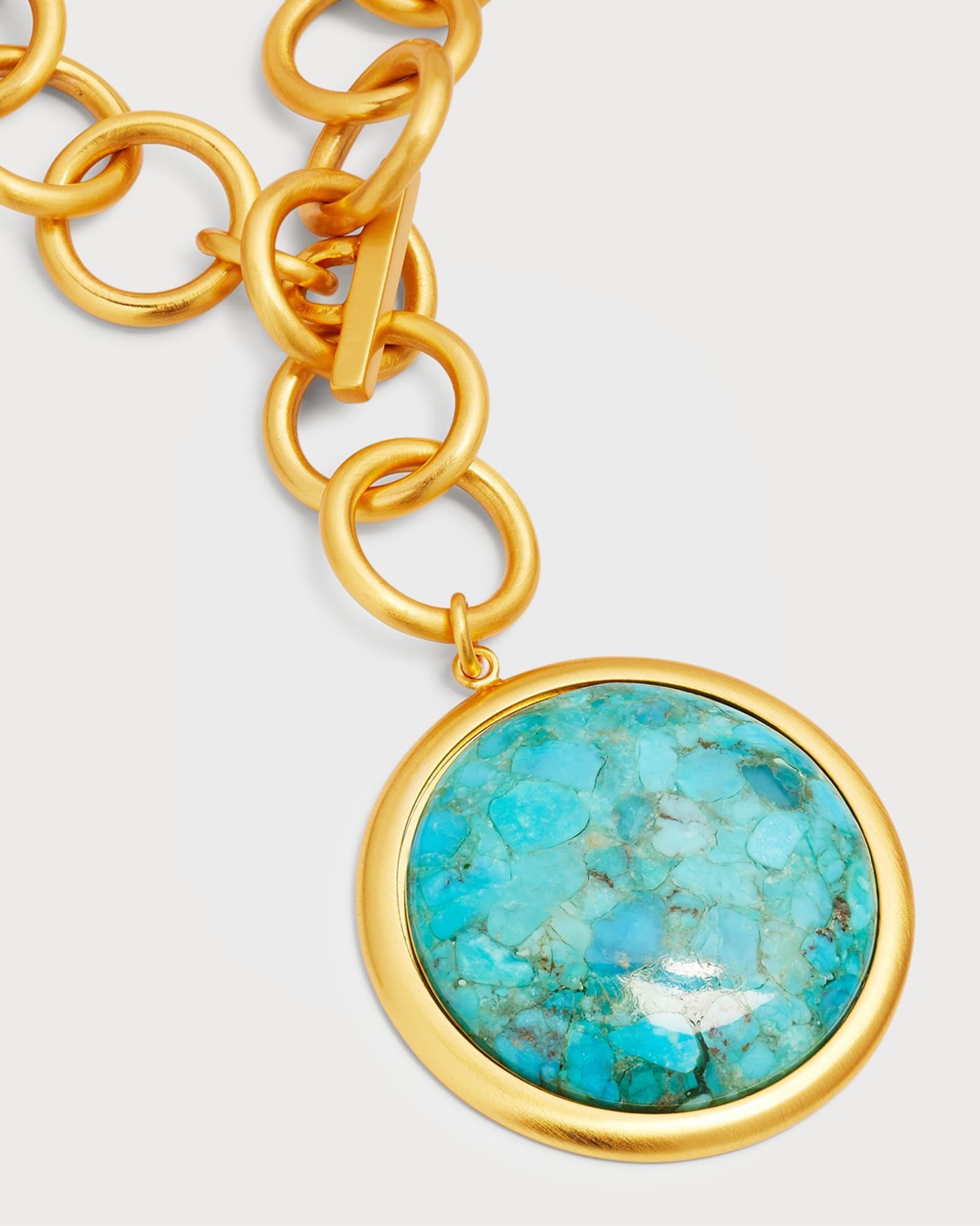 NEST Jewelry Brushed Chain with Bezel-Set Turquoise Cabochon | Neiman ...