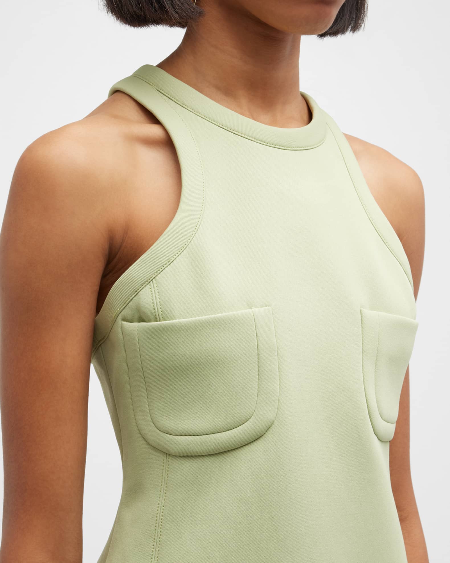 RECTO Peony High-Neck Mini Dress | Neiman Marcus