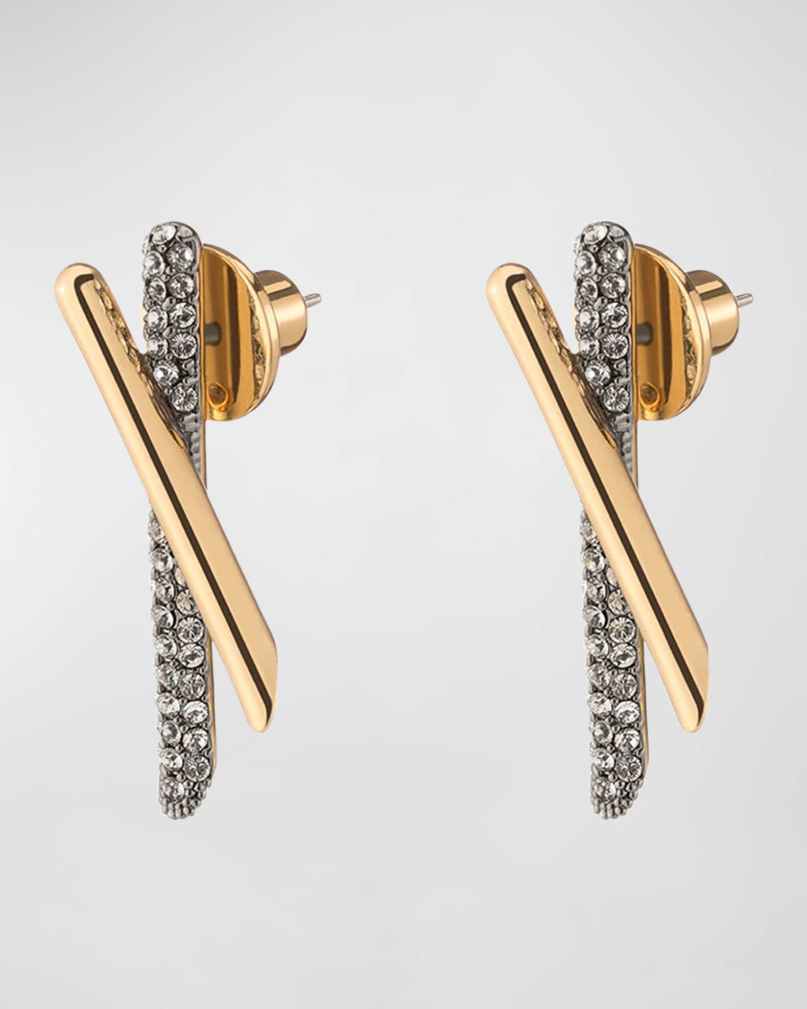 DEMARSON Pave Liza Post Earrings | Neiman Marcus