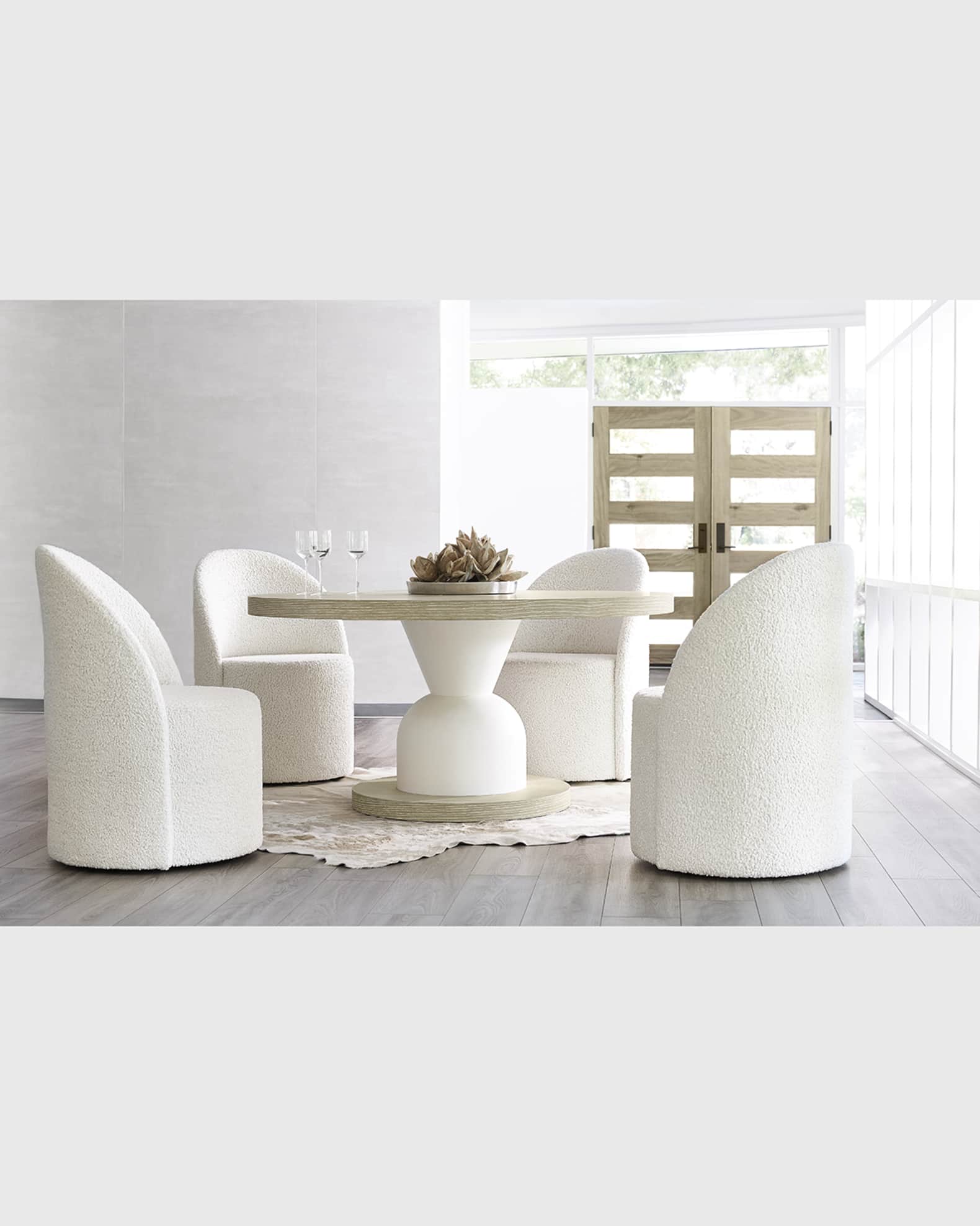 Bernhardt Solaria Castered Faux Shearling Chair | Neiman Marcus