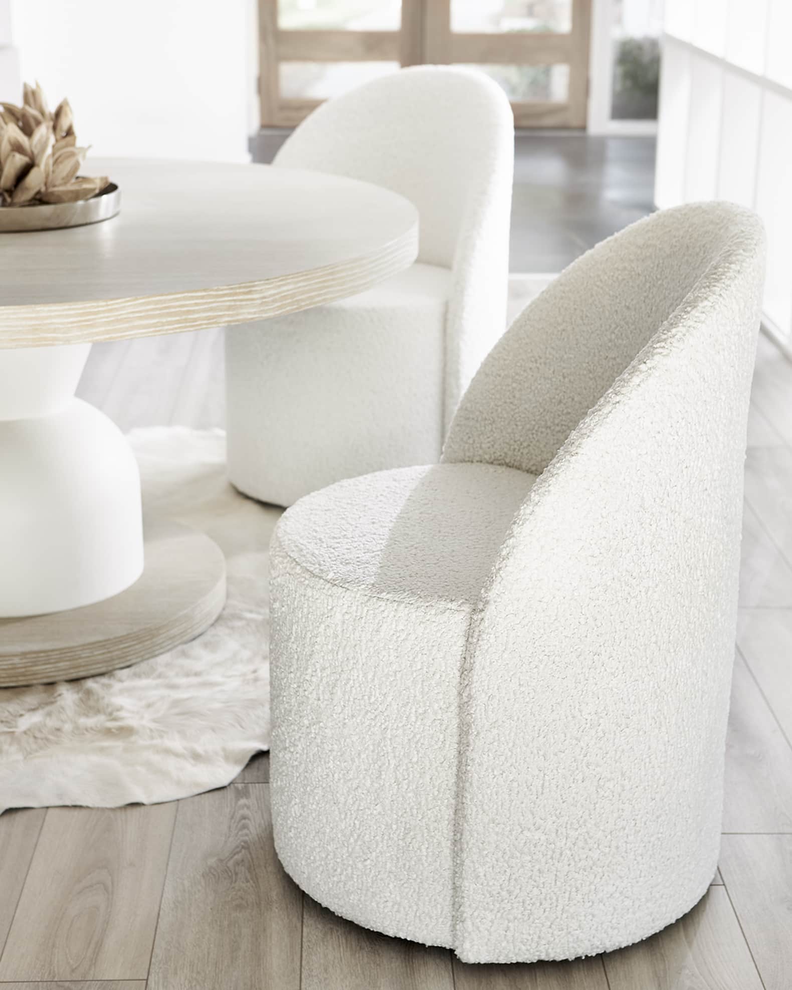 Bernhardt Solaria Castered Faux Shearling Chair | Neiman Marcus