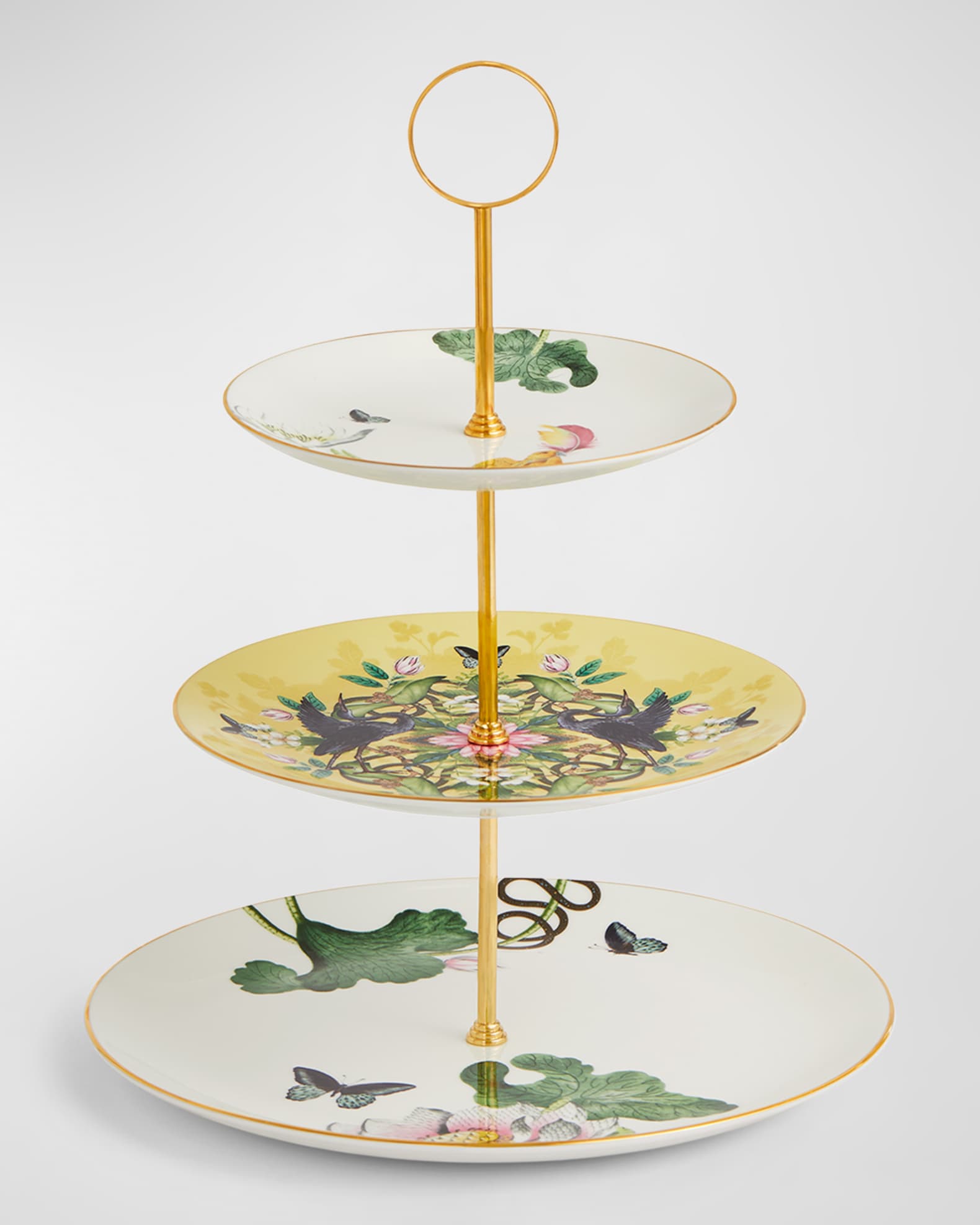 Wedgwood Waterlily Three-Tier Cake Stand | Neiman Marcus