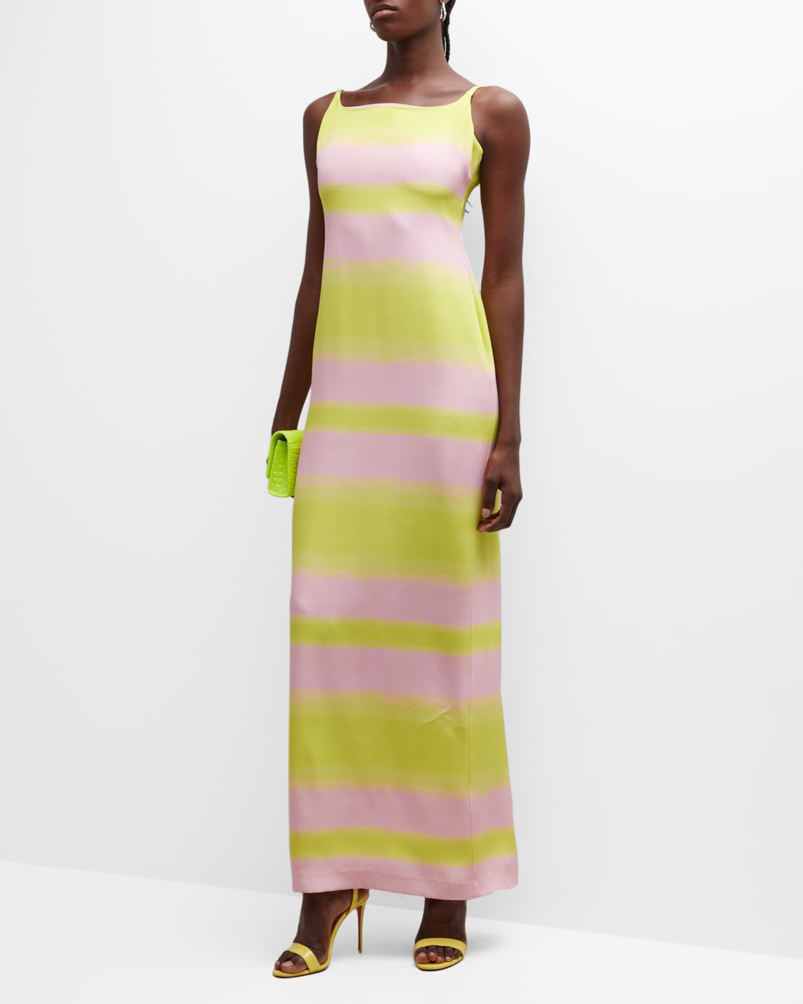 Brandon Maxwell Backless Silk Column Slip Gown | Neiman Marcus