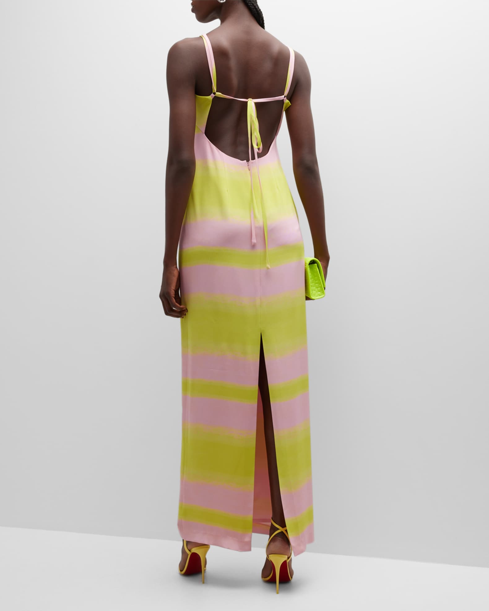 Brandon Maxwell Backless Silk Column Slip Gown | Neiman Marcus