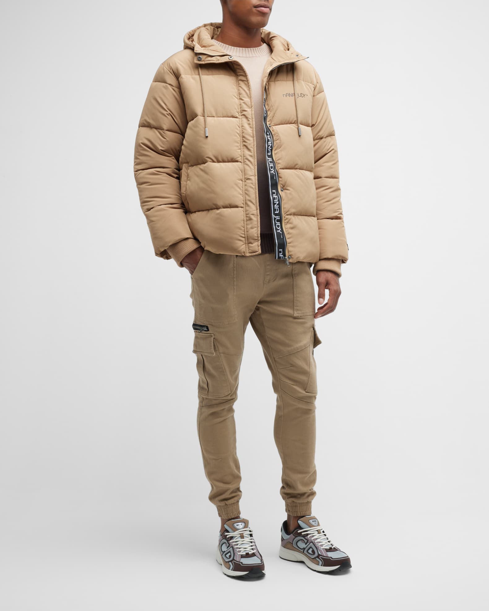NANA JUDY Men's Domain Puffer Jacket w/ Logo Tape | Neiman Marcus