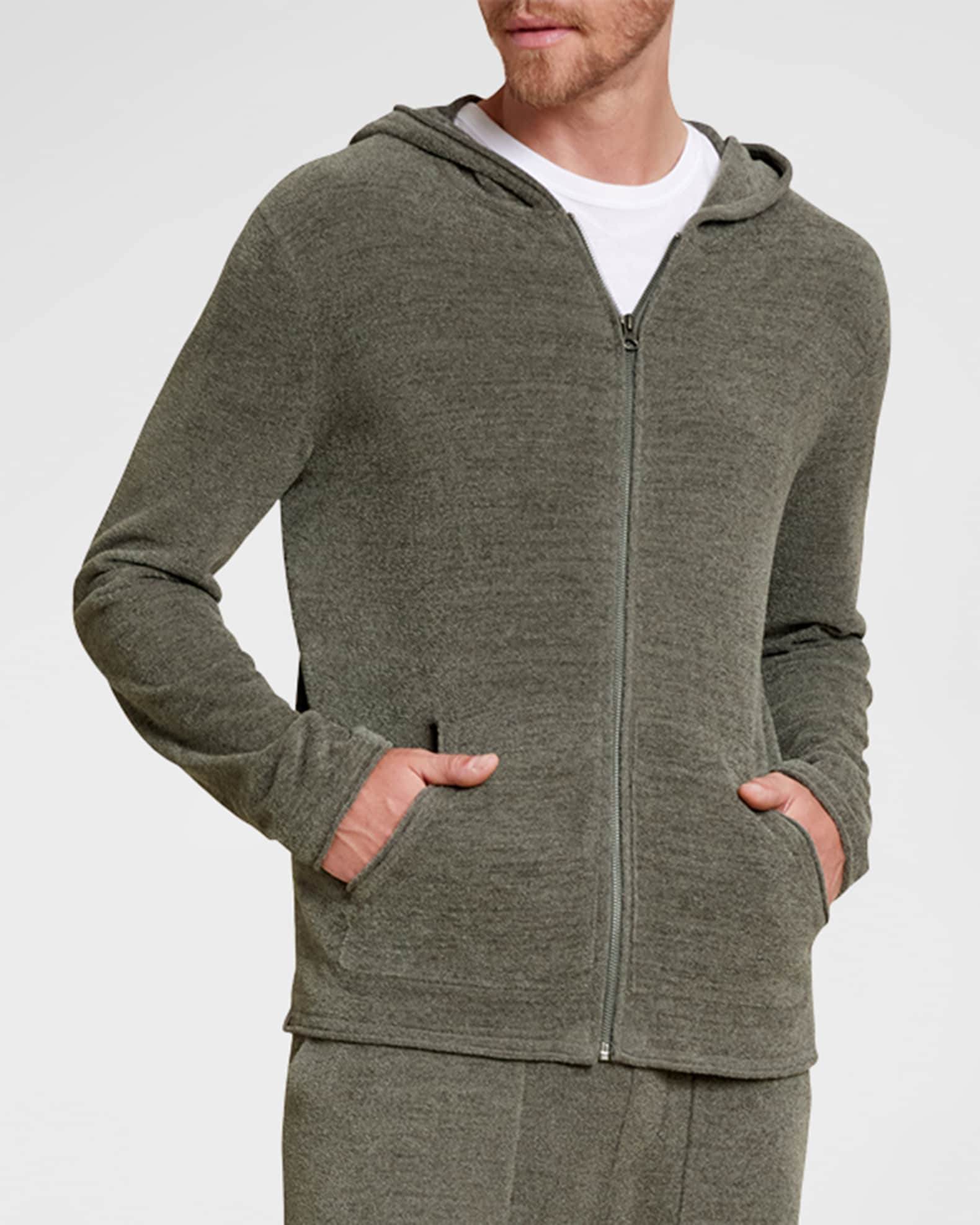Barefoot Dreams Men's Cozy Full-Zip Hoodie | Neiman Marcus