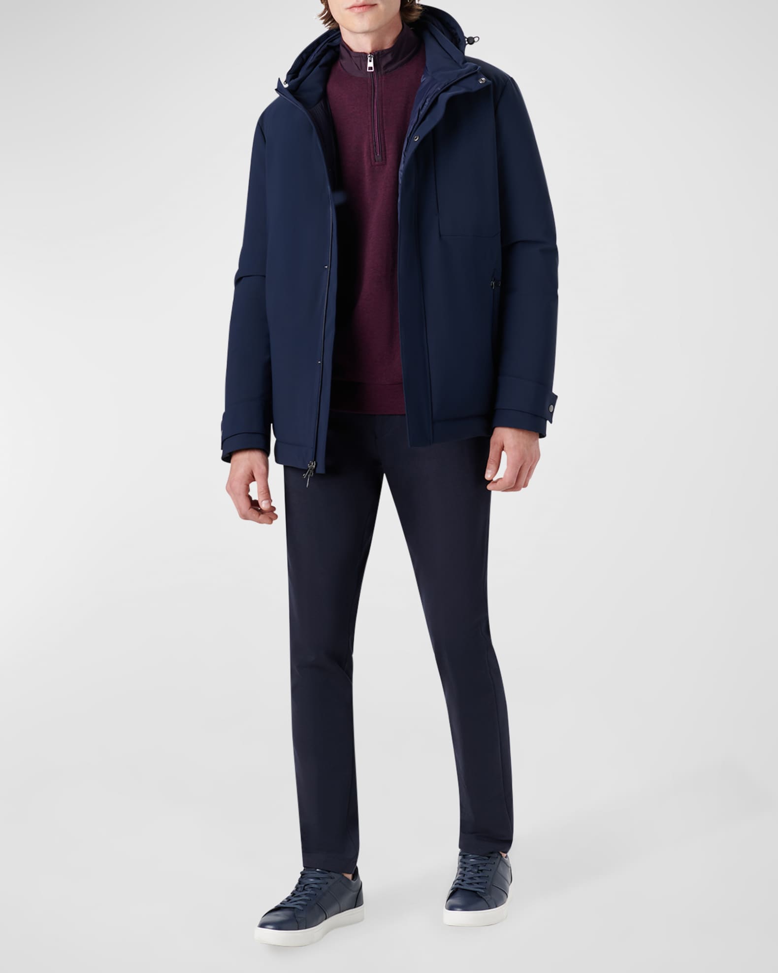 Bugatchi Men's Water-Repellent Bomber Jacket | Neiman Marcus